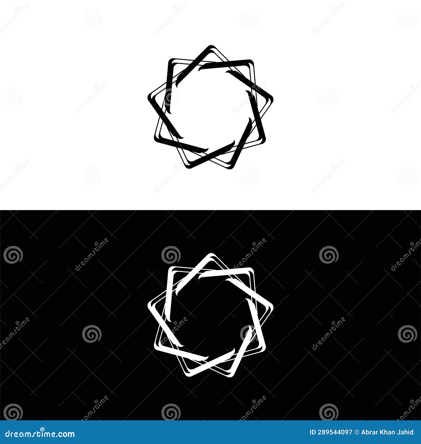 Black and White Circle Vector Logo Template Stock Vector - Illustration ...