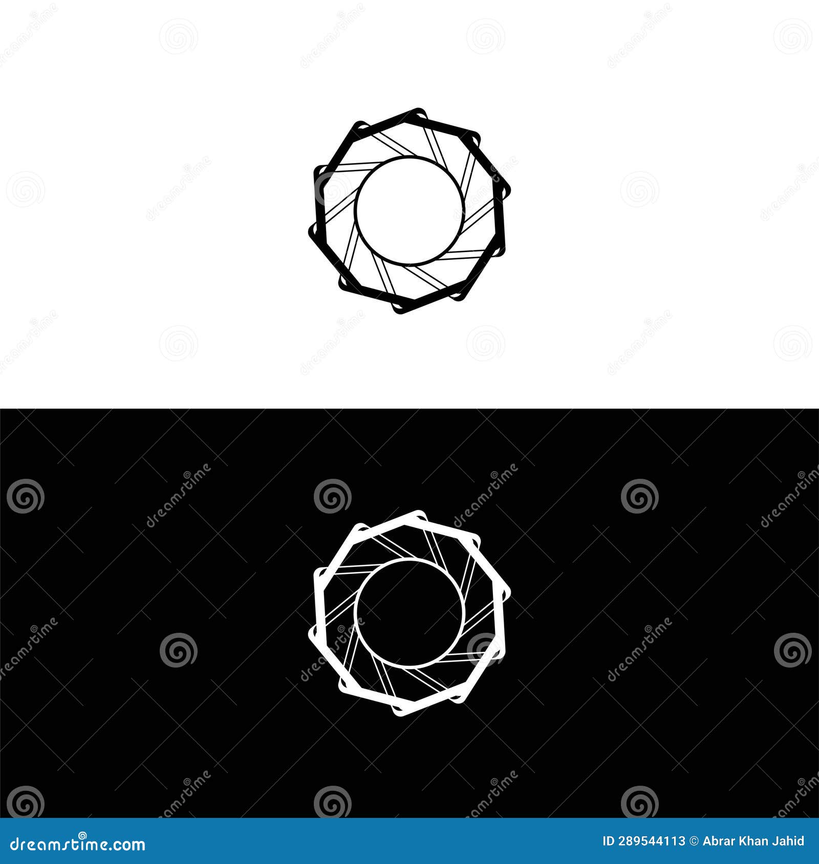 Black and White Circle Vector Logo Template Stock Vector - Illustration ...