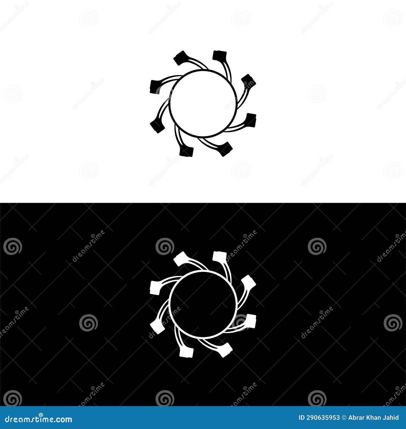 Black and White Circle Vector Logo Template Stock Vector - Illustration ...