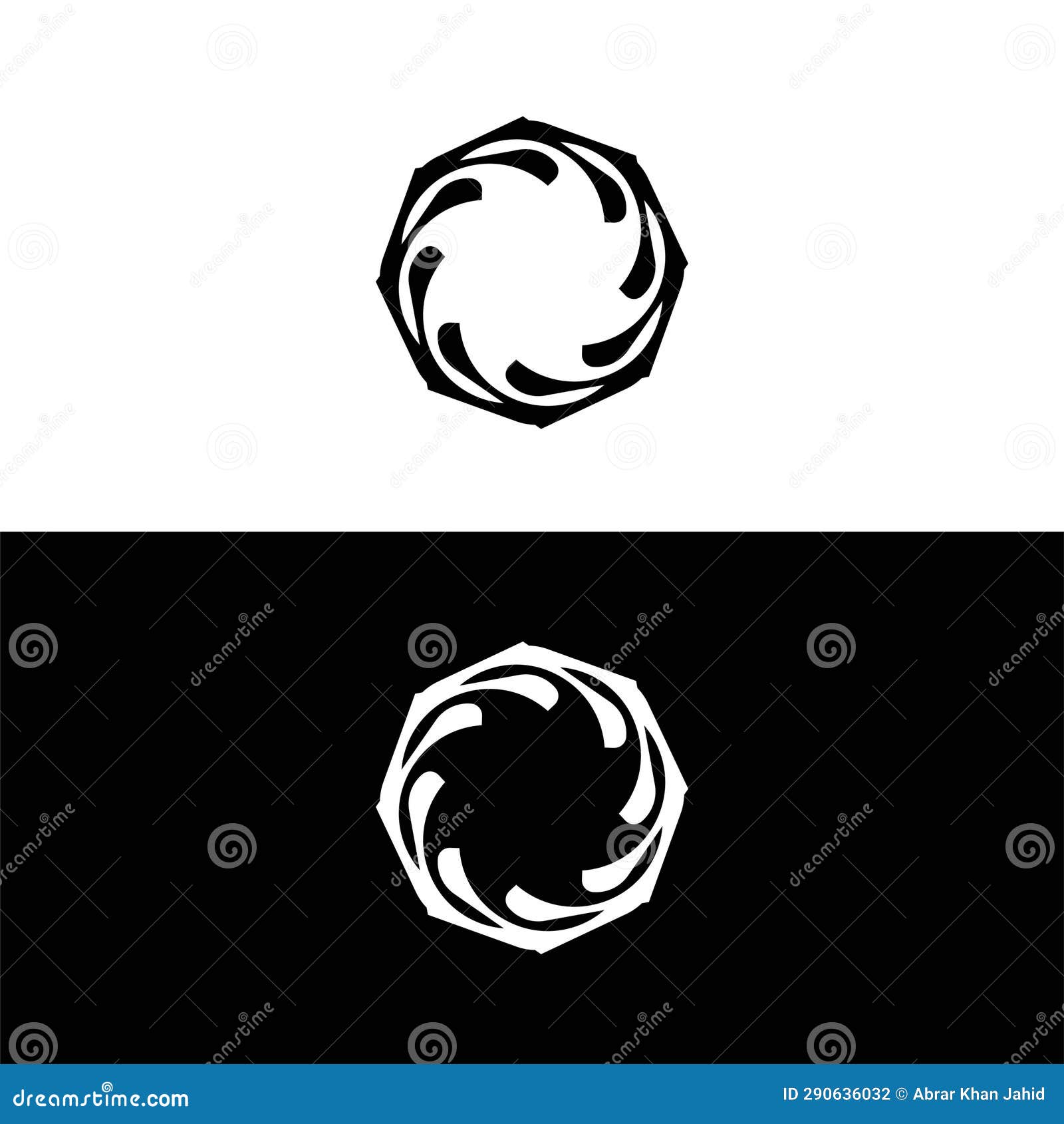 Black and White Circle Vector Logo Template Stock Vector - Illustration ...