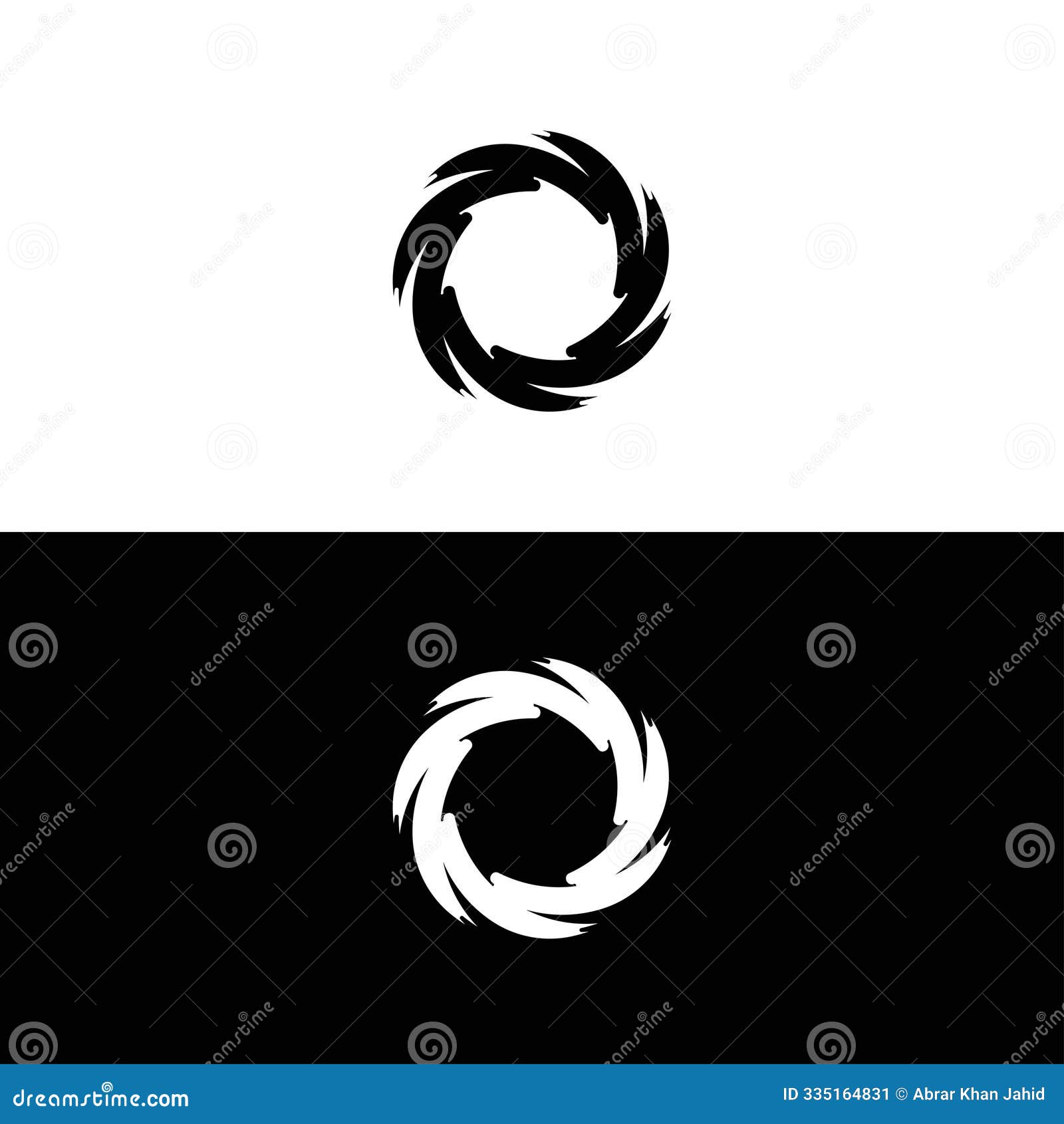 Black and White Circle Vector Logo Template Stock Illustration ...