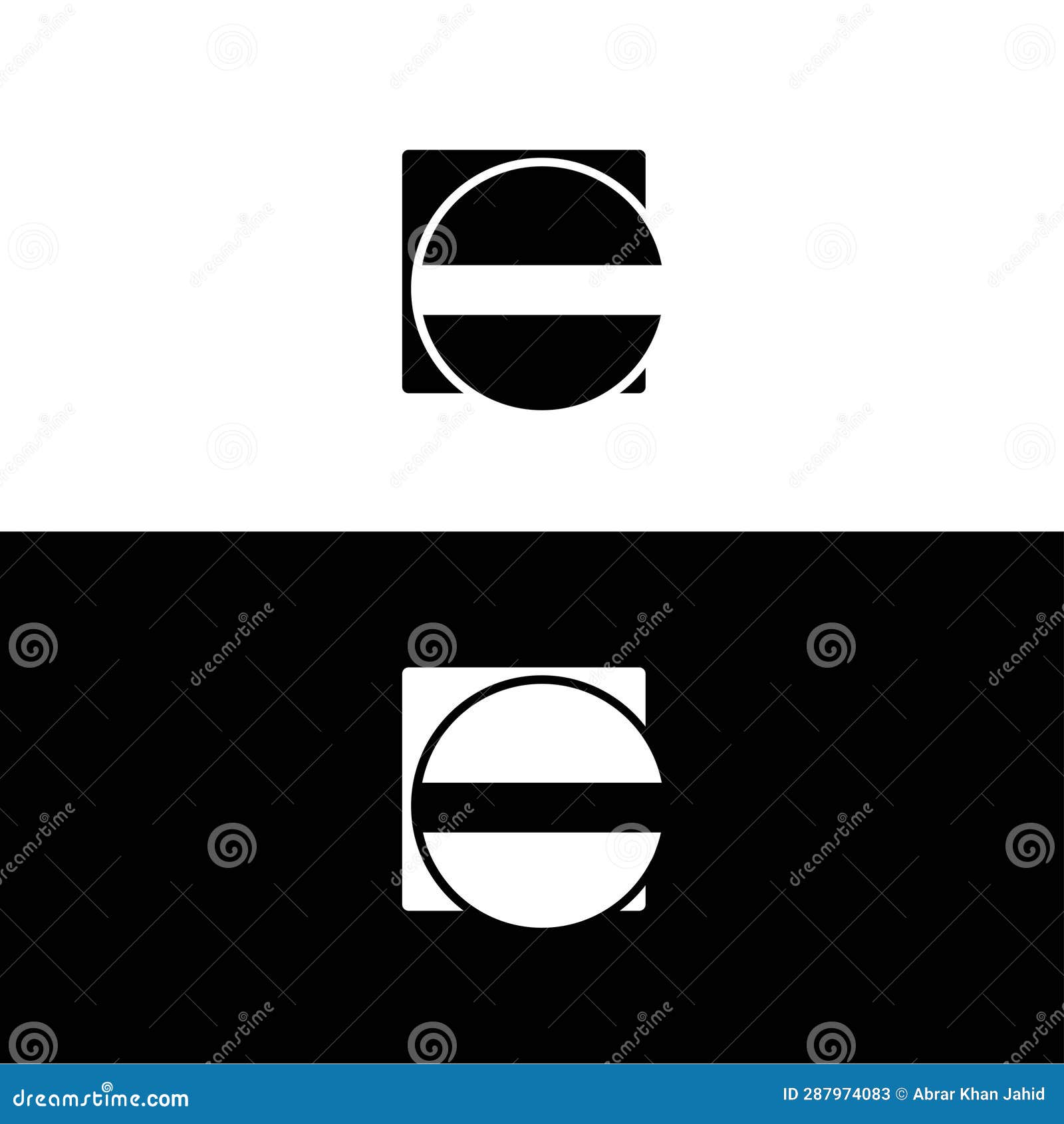 Black and White Circle Vector Logo Template Design. Stock Vector ...