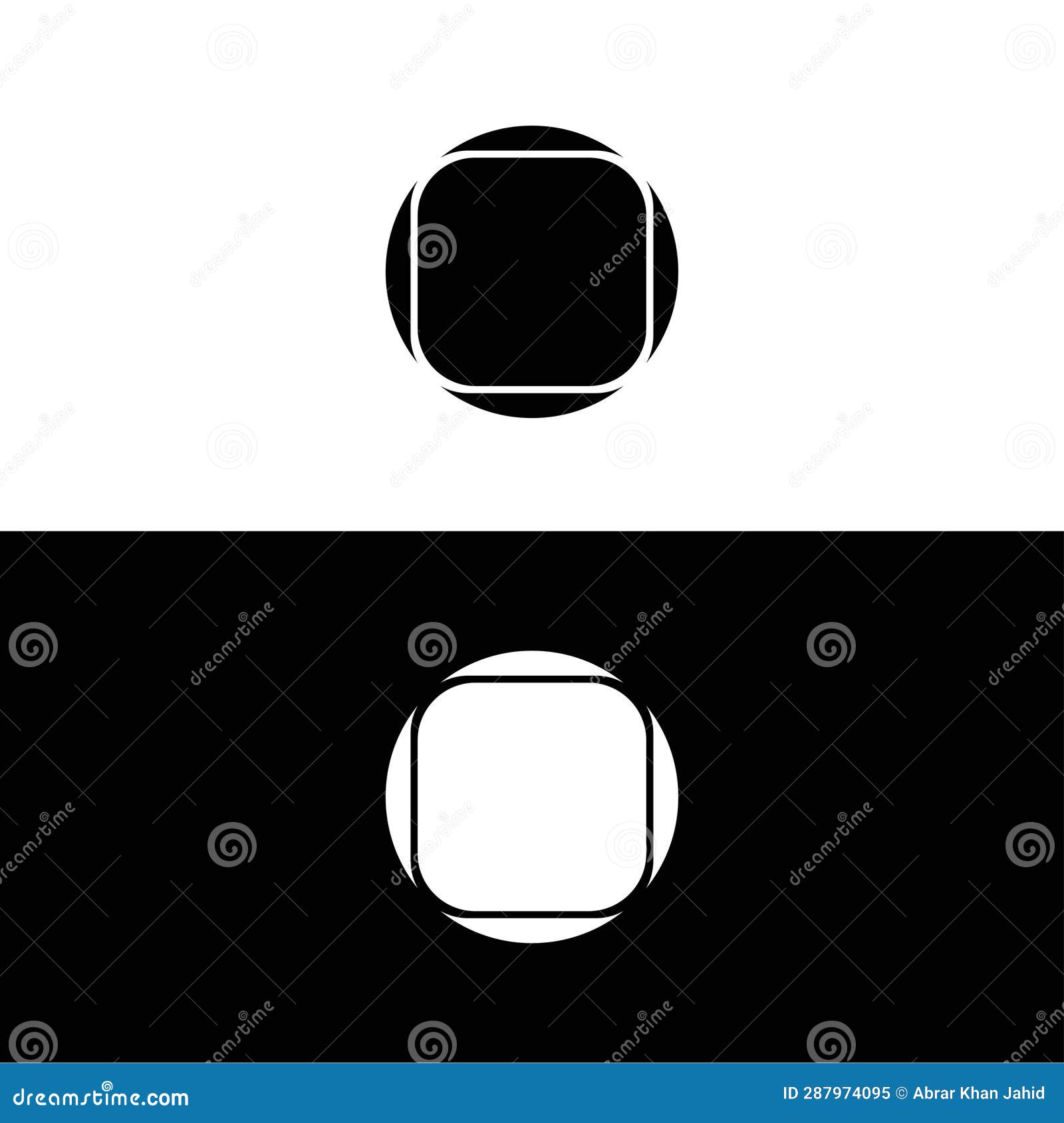 Black and White Circle Vector Logo Template Design. Stock Vector ...