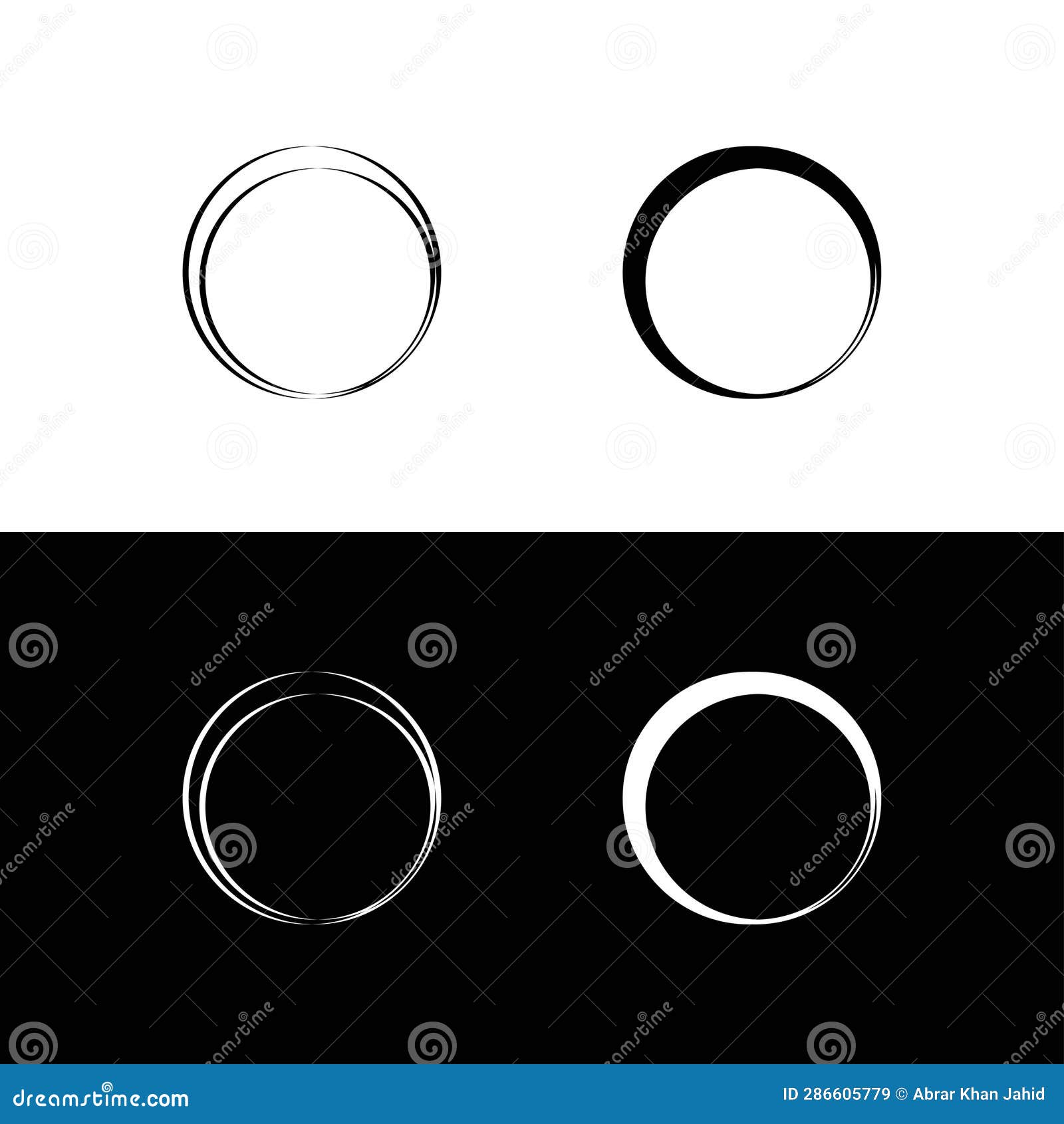 Black and White Circle Vector Logo Template Design. Stock Illustration ...