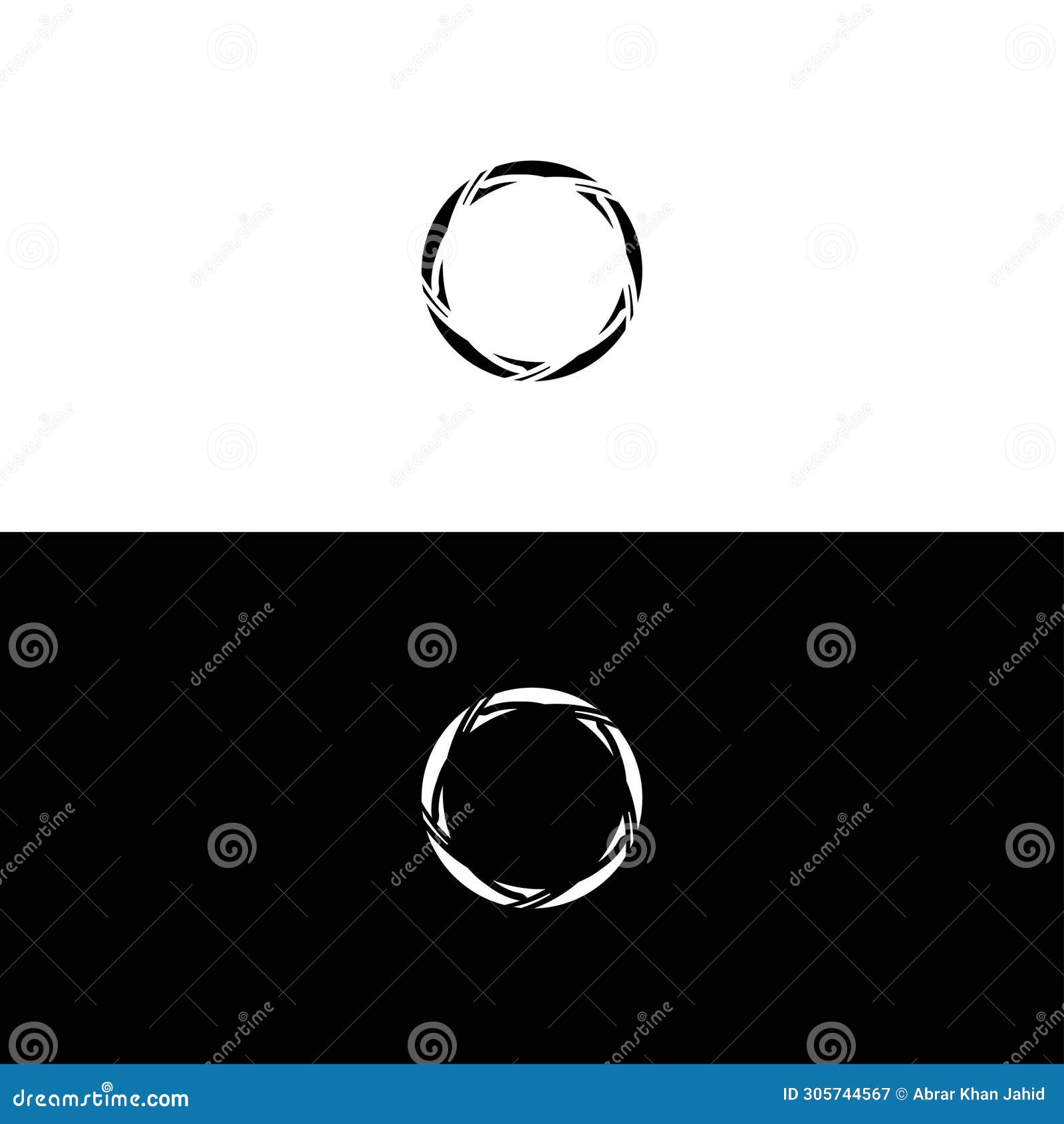Black and White Circle Vector Logo Template Design. Circle Silhouette ...
