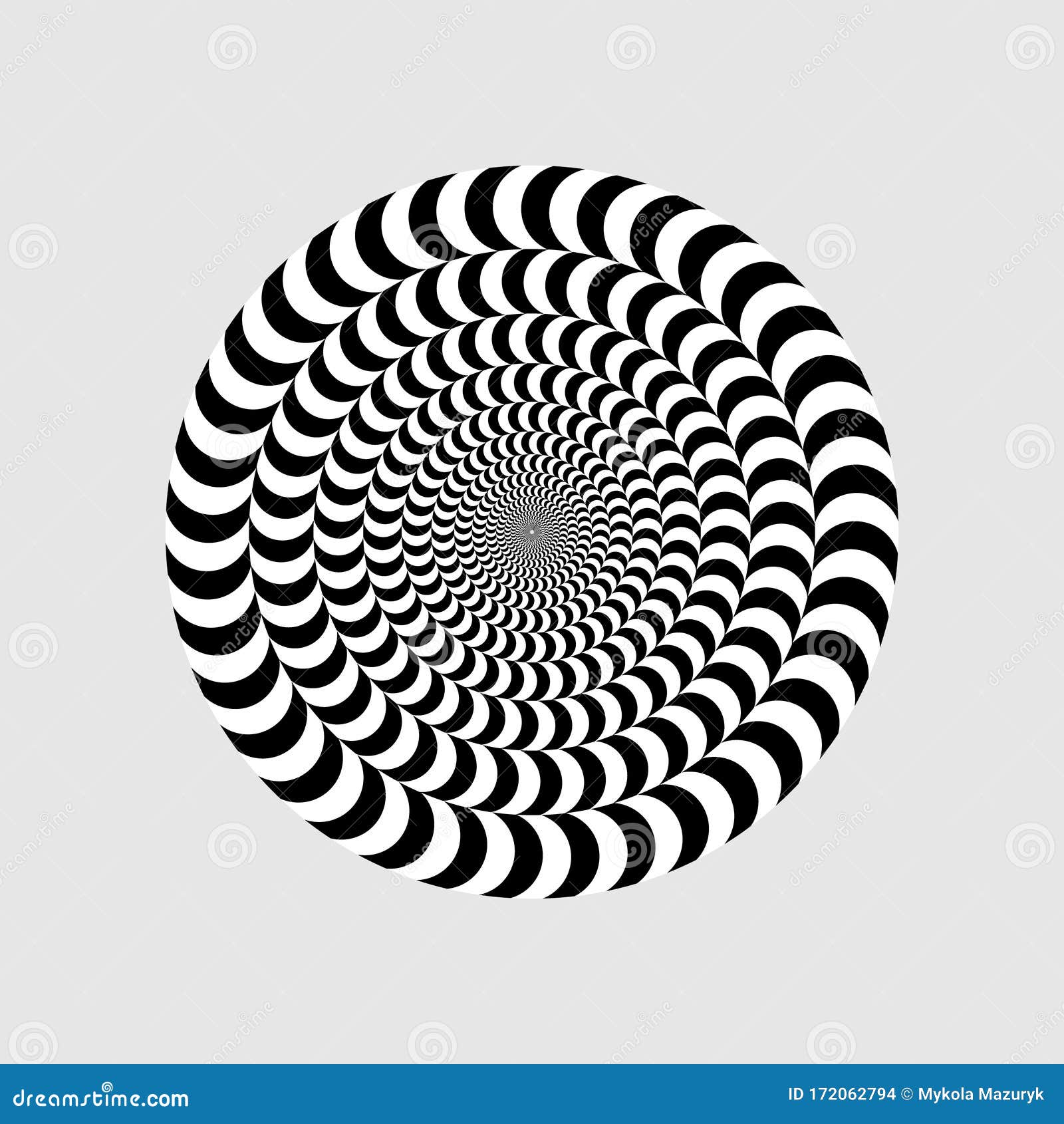 Black and White Circles As Background. Optical Illusion Stock Vector ...
