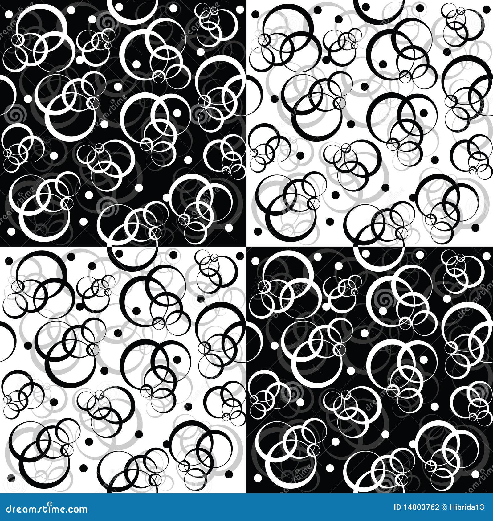 Black and White Circles Pattern Stock Illustration - Illustration of ...