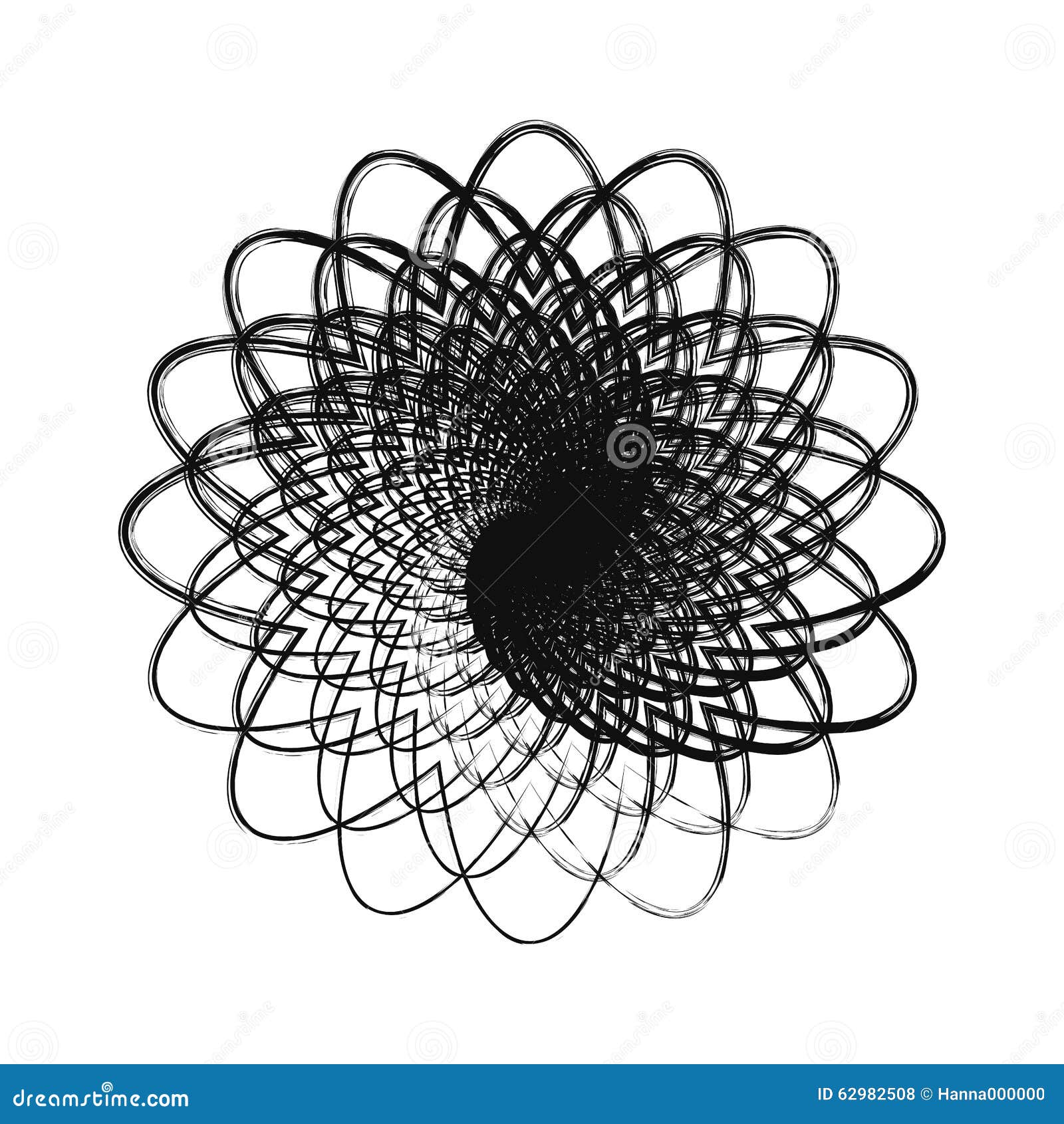 Black and White Circular Fractal Stock Vector - Illustration of ...