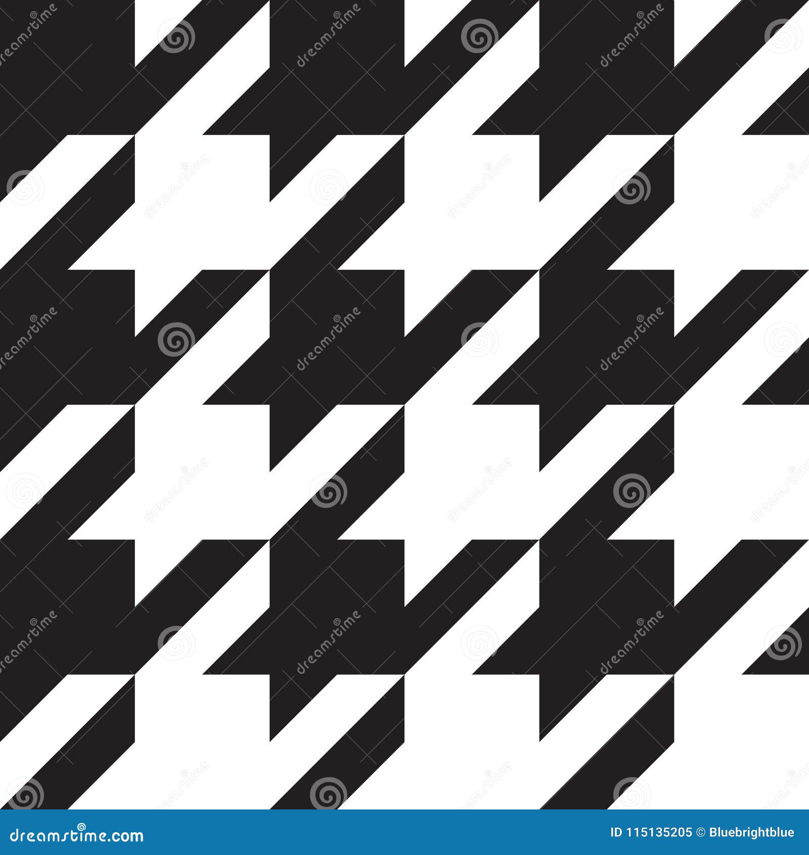 Black and White Classical Houndstooth Pattern Big Elements Stock Vector ...
