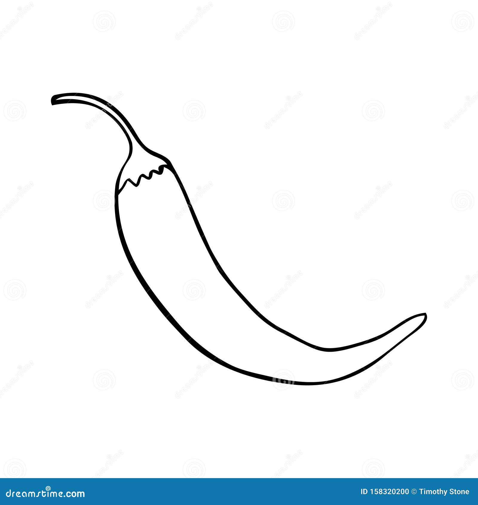 Black and White Chilli Pepper Vector Icon Stock Vector - Illustration ...