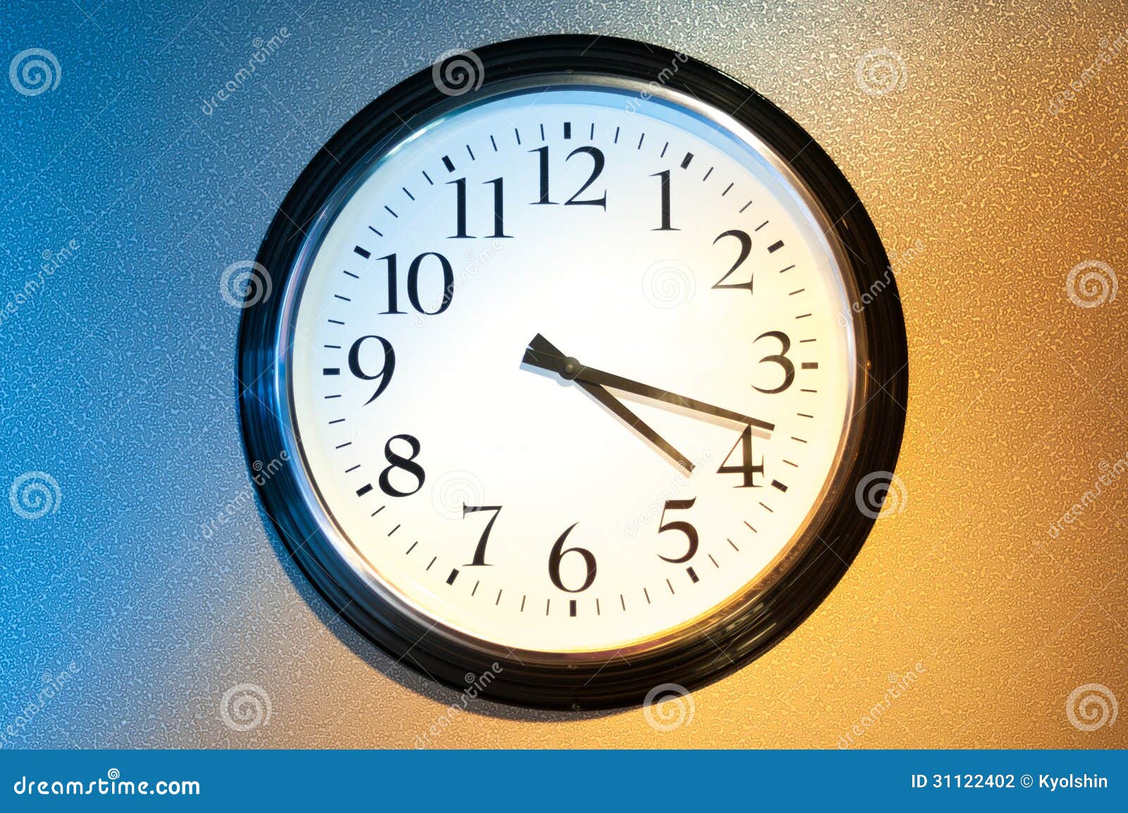 Black-and-white Clock with Light and Shade. Stock Photo - Image of hand ...