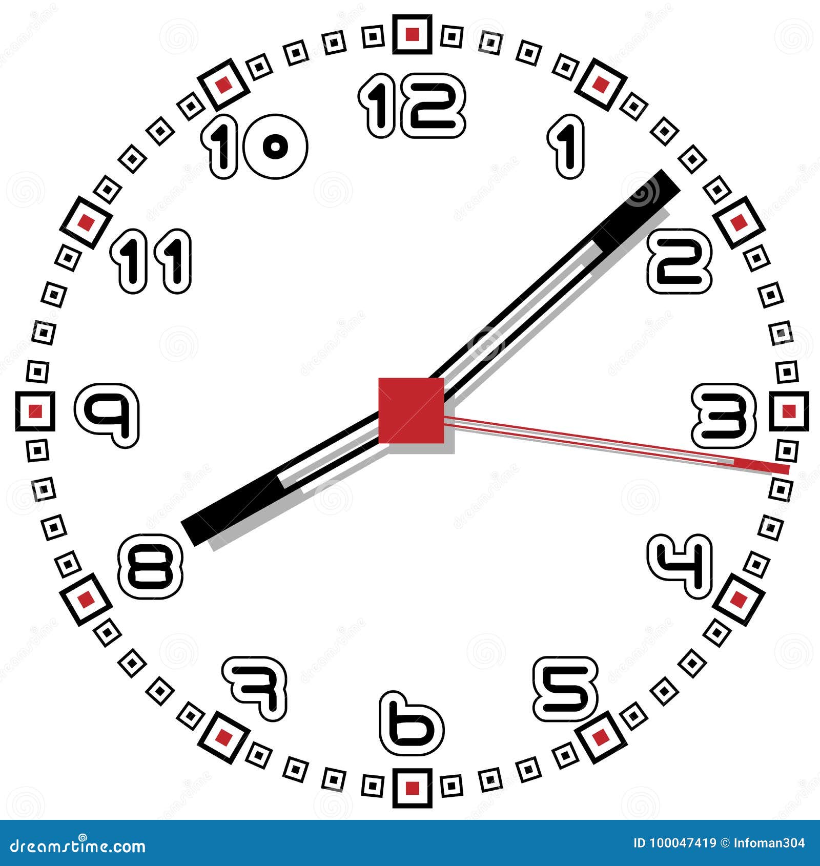 Black and White Clock Simple Fifty One Edition Stock Vector ...