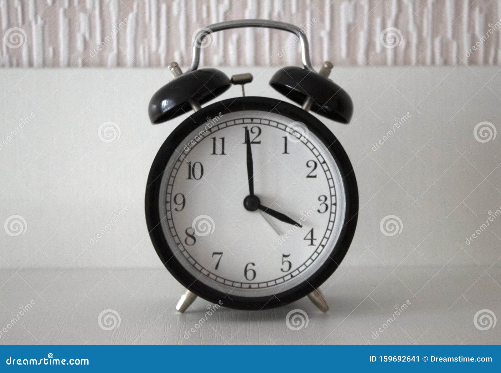 Black and White Clock on the Table Stock Image - Image of clock, second ...
