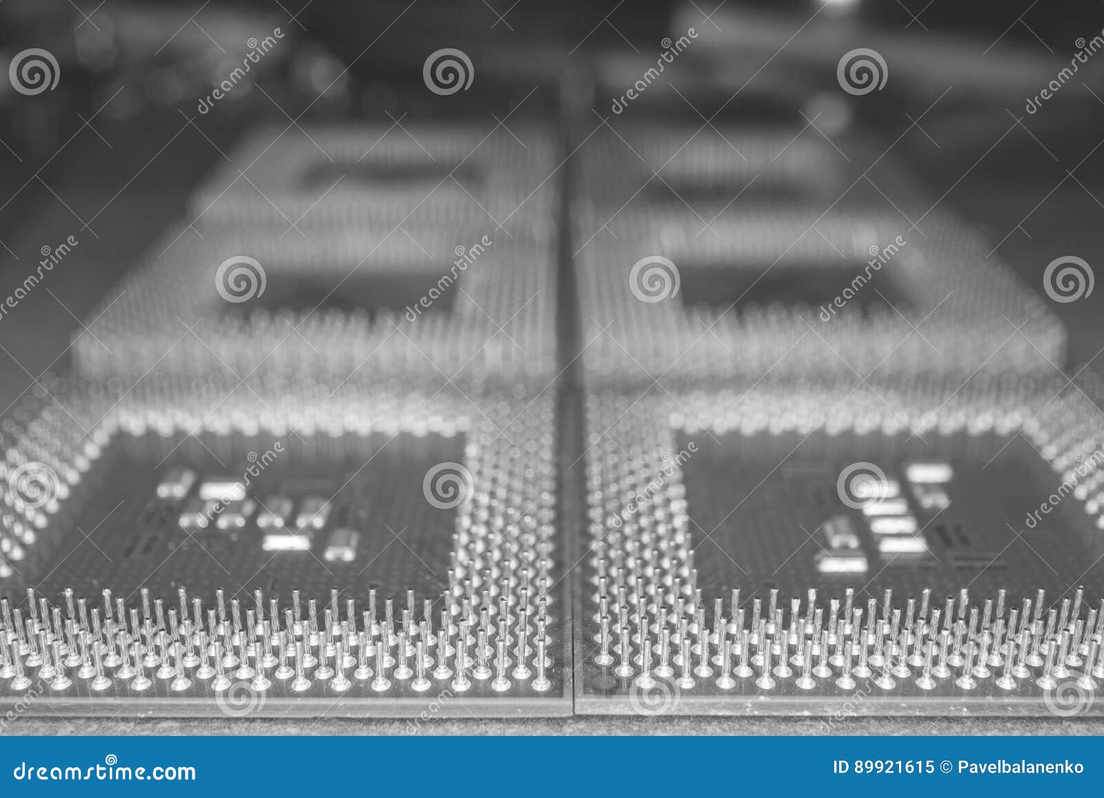Black and White Close-up Shot of a CPU Chip Computer Units Stock Image ...