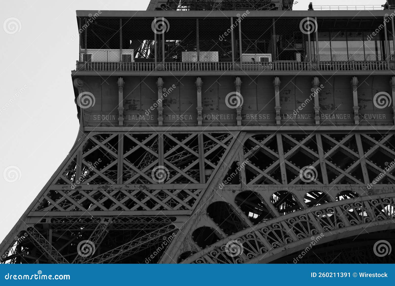 Black and White Closeup of the Eiffel Tower, Paris Stock Image - Image ...