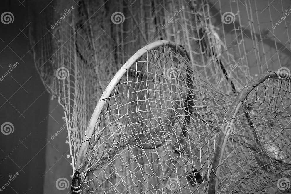 Black and White Closeup of a Net Stock Image - Image of parts, metallic ...