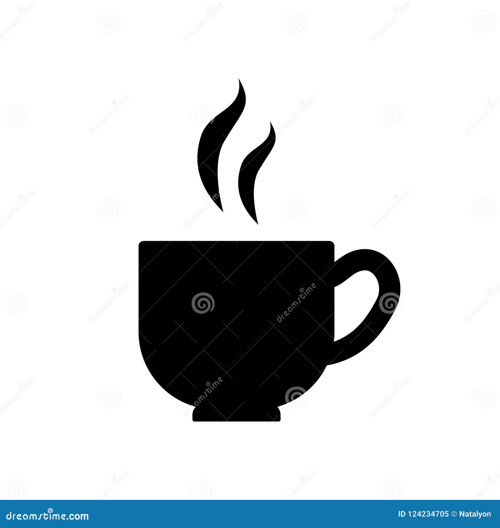 Black and White Coffee Mug Simple Icon, Vector Stock Vector ...