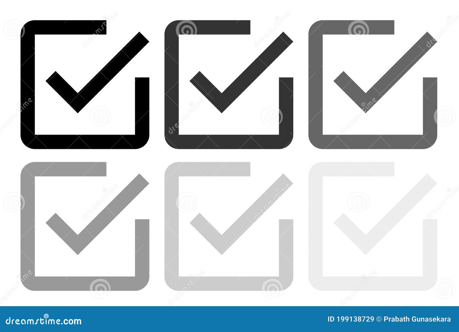 Tick Check Box Black and White Collection with Vector Stock Vector ...