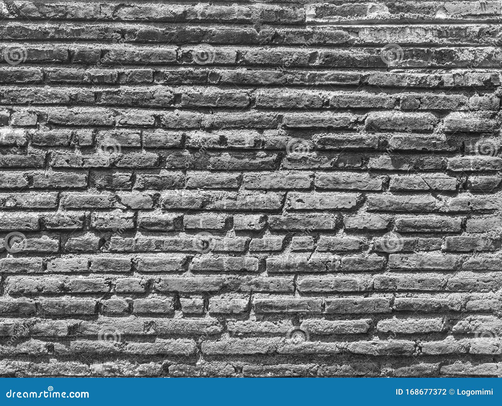 Black and White Color Brick Wall Pattern, Old Bricks Surface Texture ...