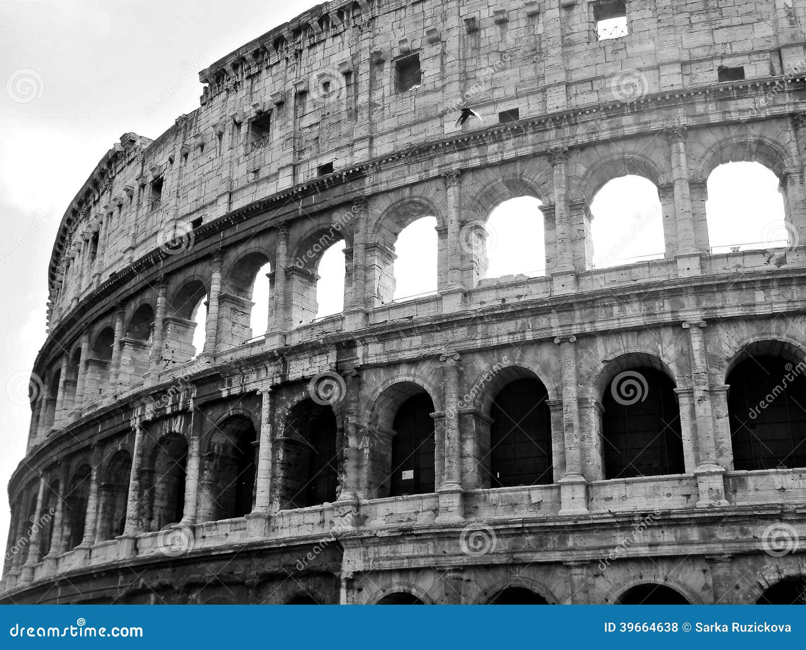 Black and white colosseum stock photo. Image of black - 39664638