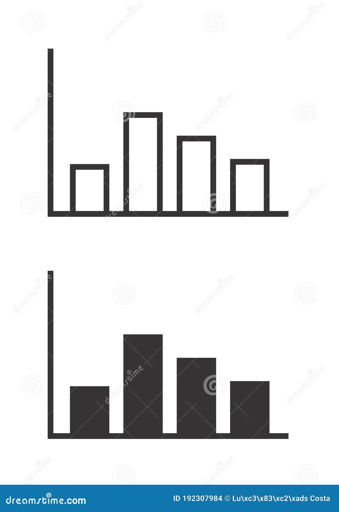 Black and White Columns Charts Stock Illustration - Illustration of ...