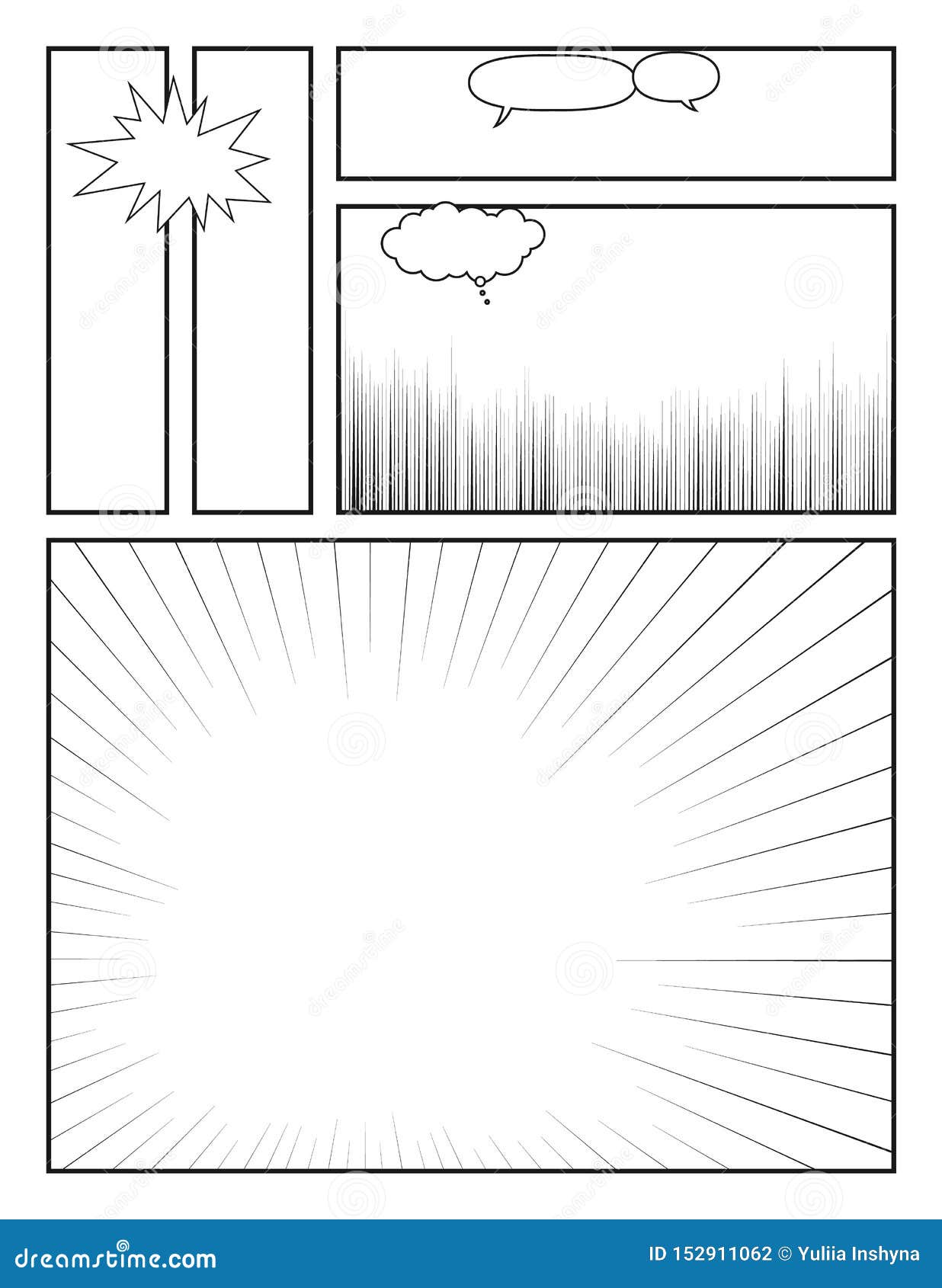 Black White Comic Book Background Stock Vector Illustration Of