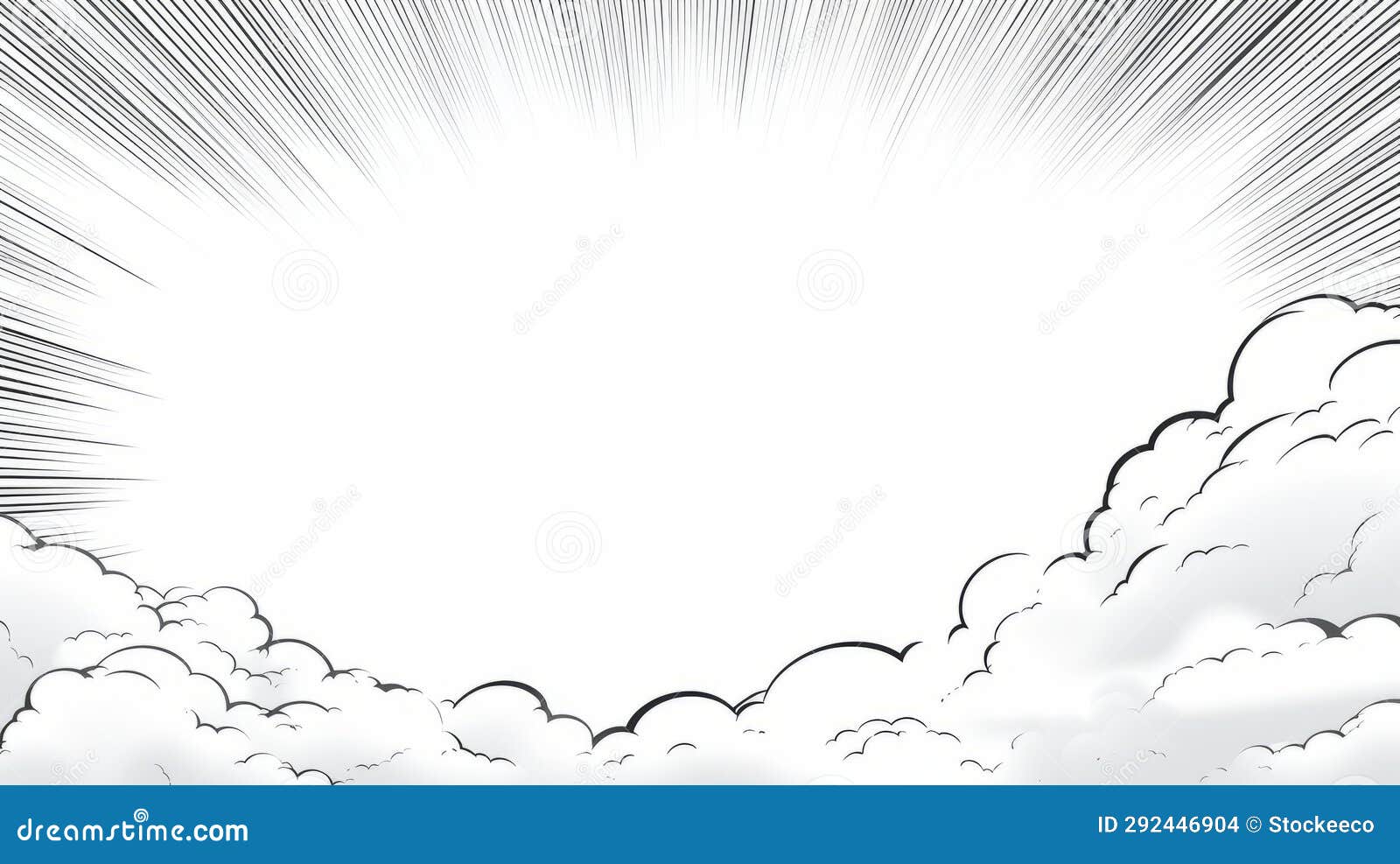 Cloudy Sky Comics: Ambient Occlusion Style with Radiating Lines Stock ...