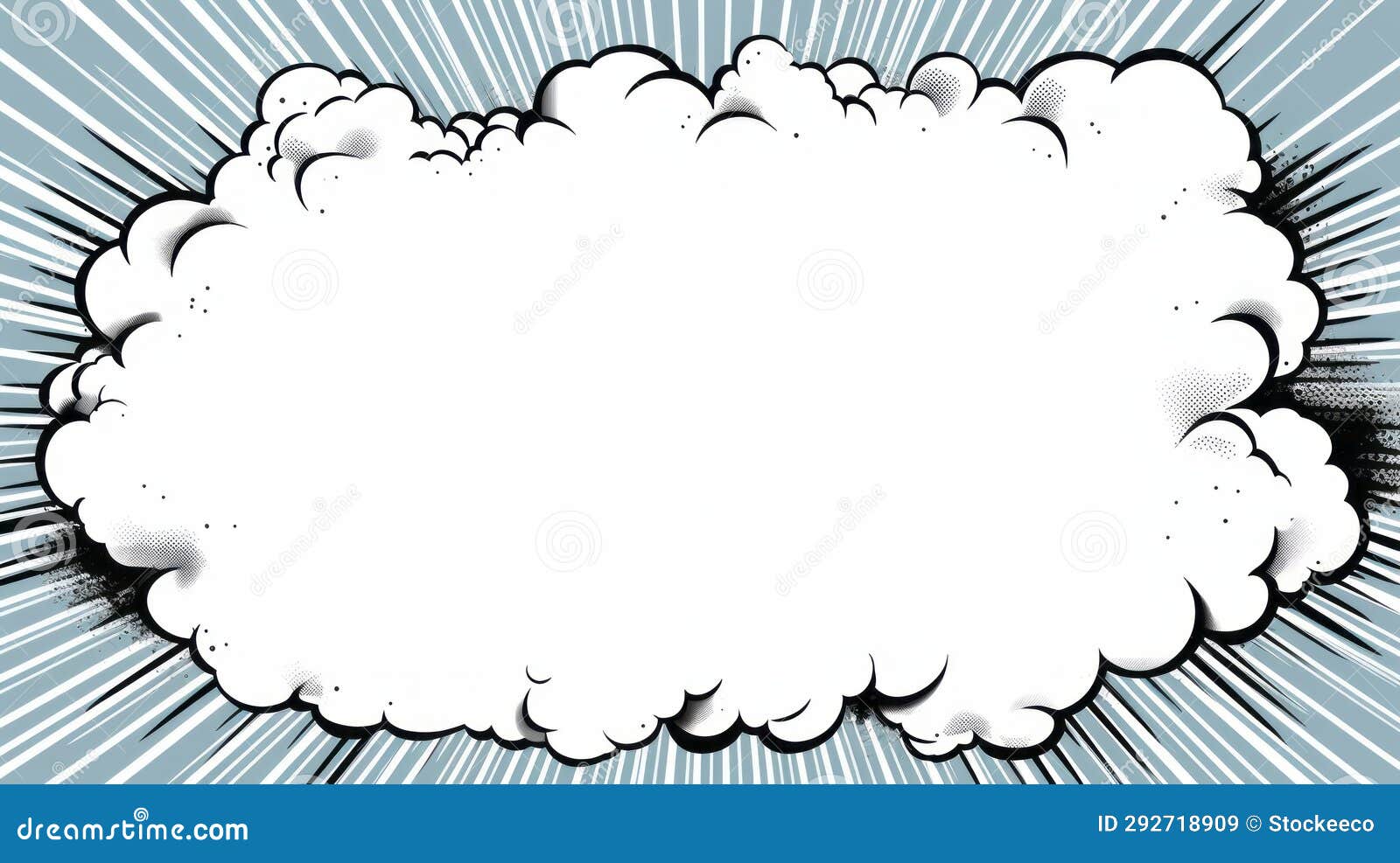 Abstract Speech Bubble with Black Rays - Comic Sized Artwork Stock ...