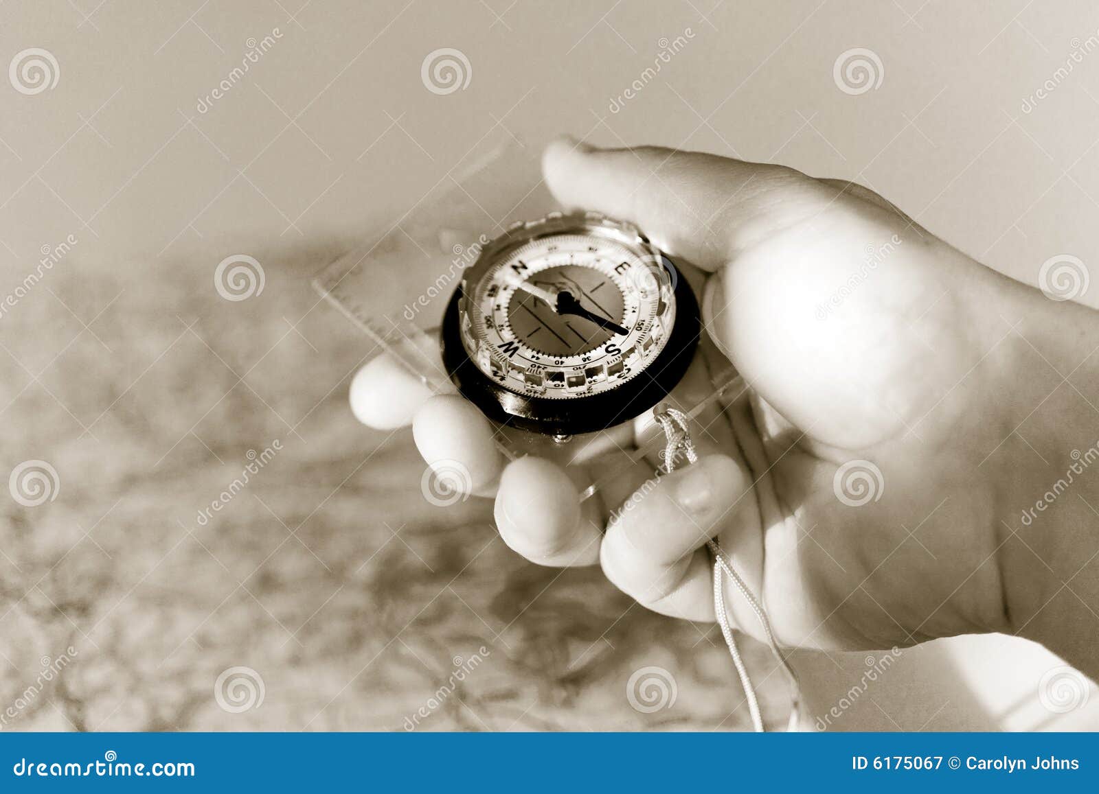 Black & White Compass in Hand Stock Image - Image of travel, compass ...