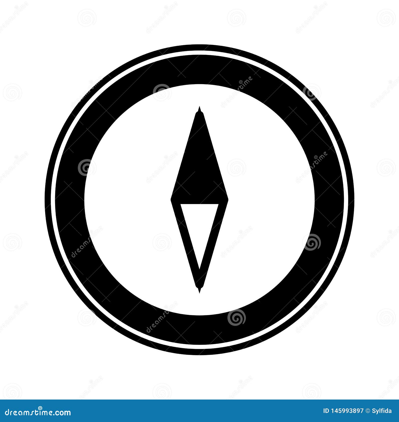 Black and White Compass Icon. Vector Stock Illustration - Illustration ...