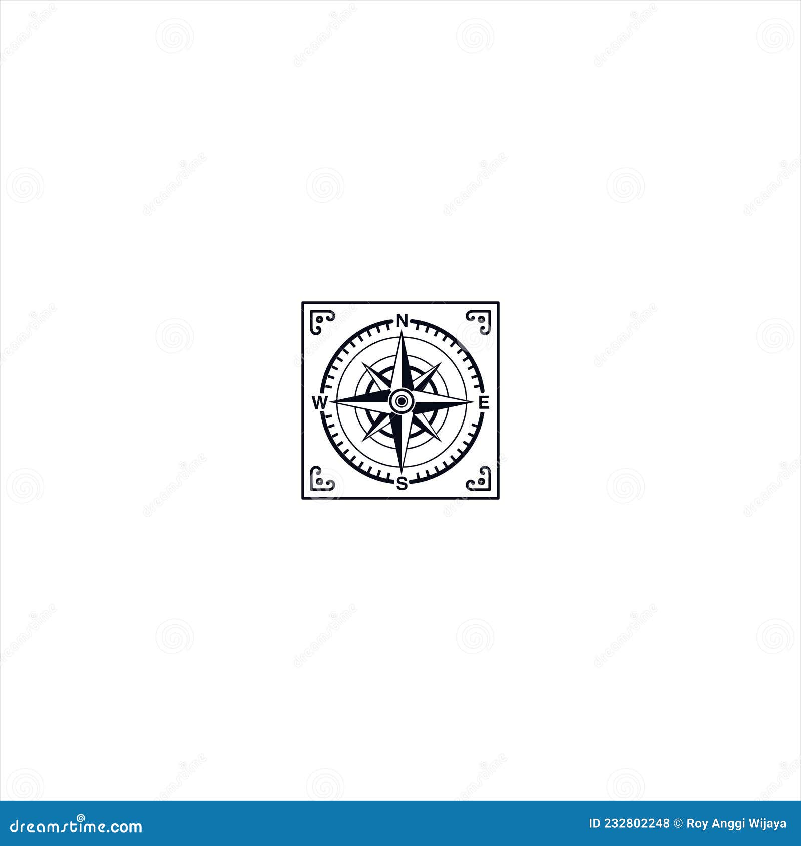 Square Compass Logo Design Template Idea Stock Vector - Illustration of ...