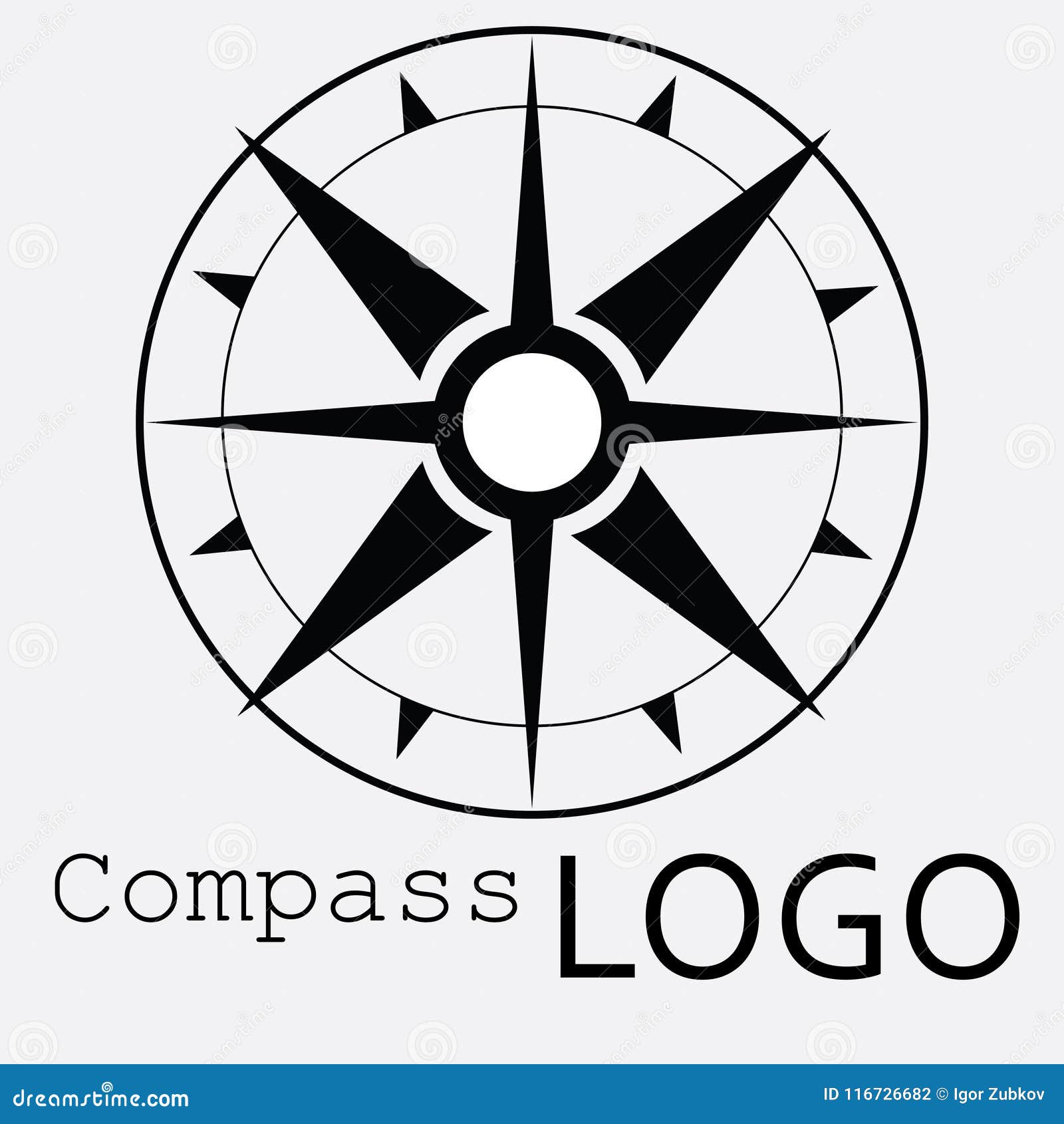 Black And White Compass Logo. Vector Icon. Rose Of Wind. Stock Vector ...