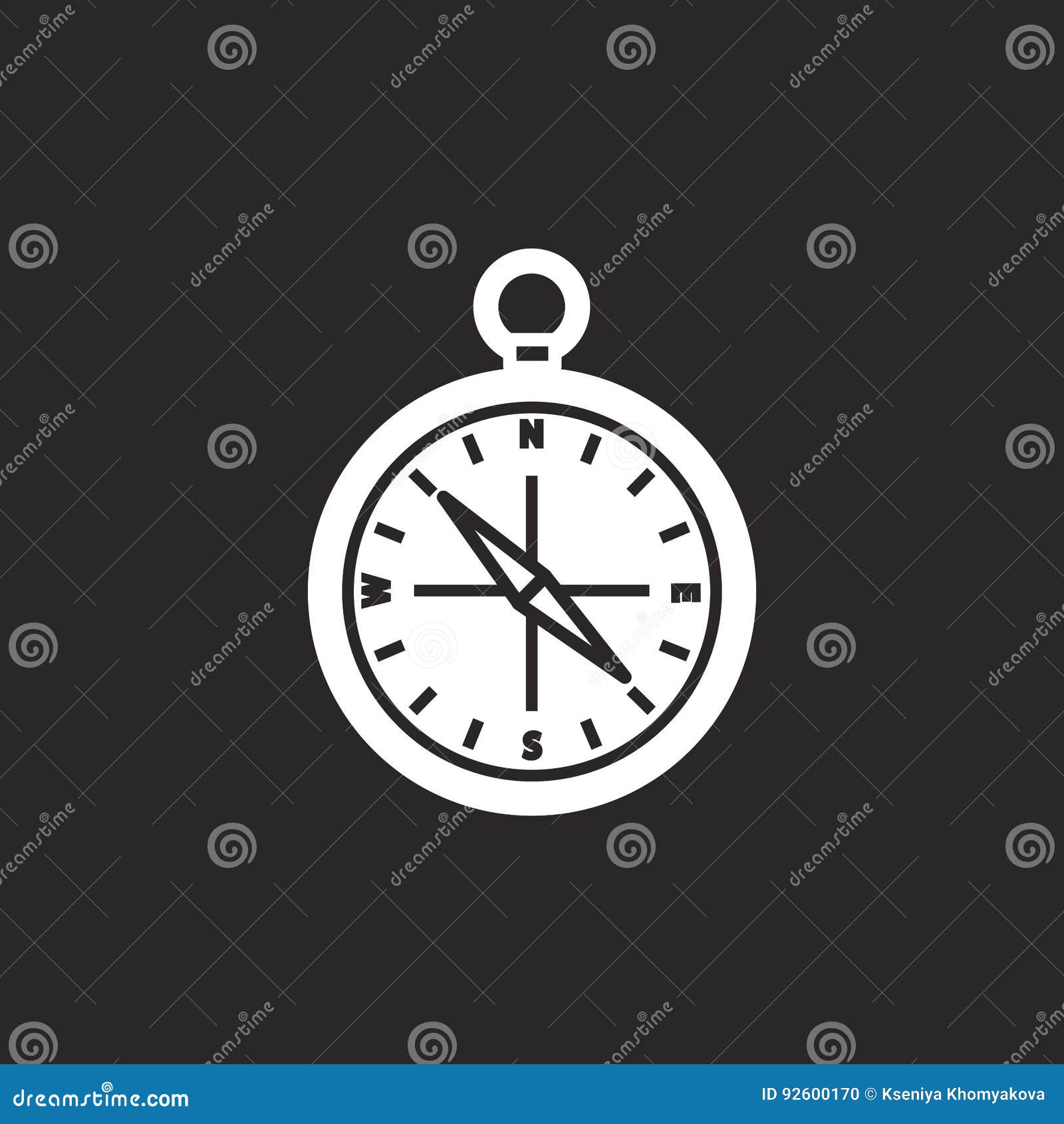 Black and White Compass Sign Stock Vector - Illustration of black ...