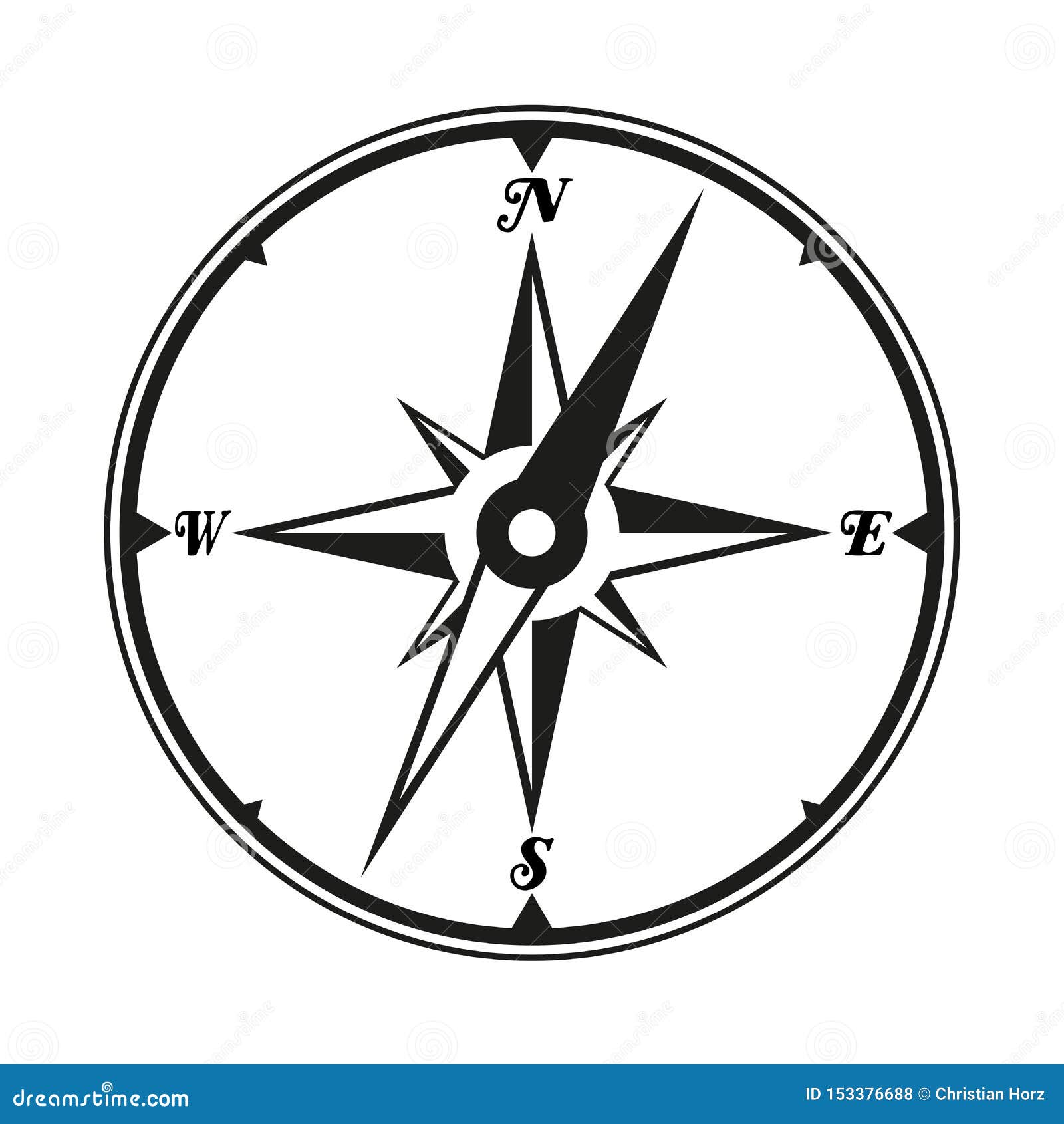 Compass Windrose On Background Of World Map Vector Illustration ...