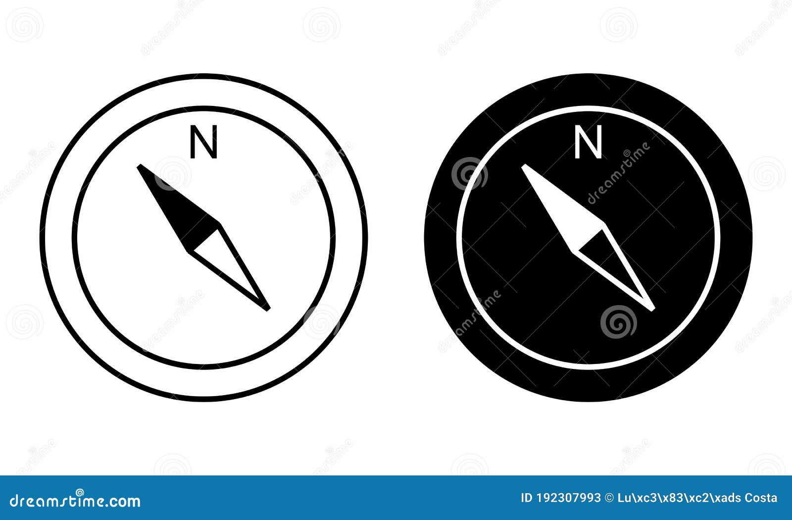Black and white compasses stock illustration. Illustration of ...