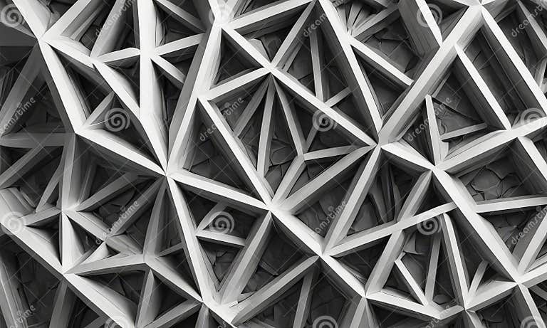Black and White Complex Geometric Pattern Composed Numerous Triangular ...