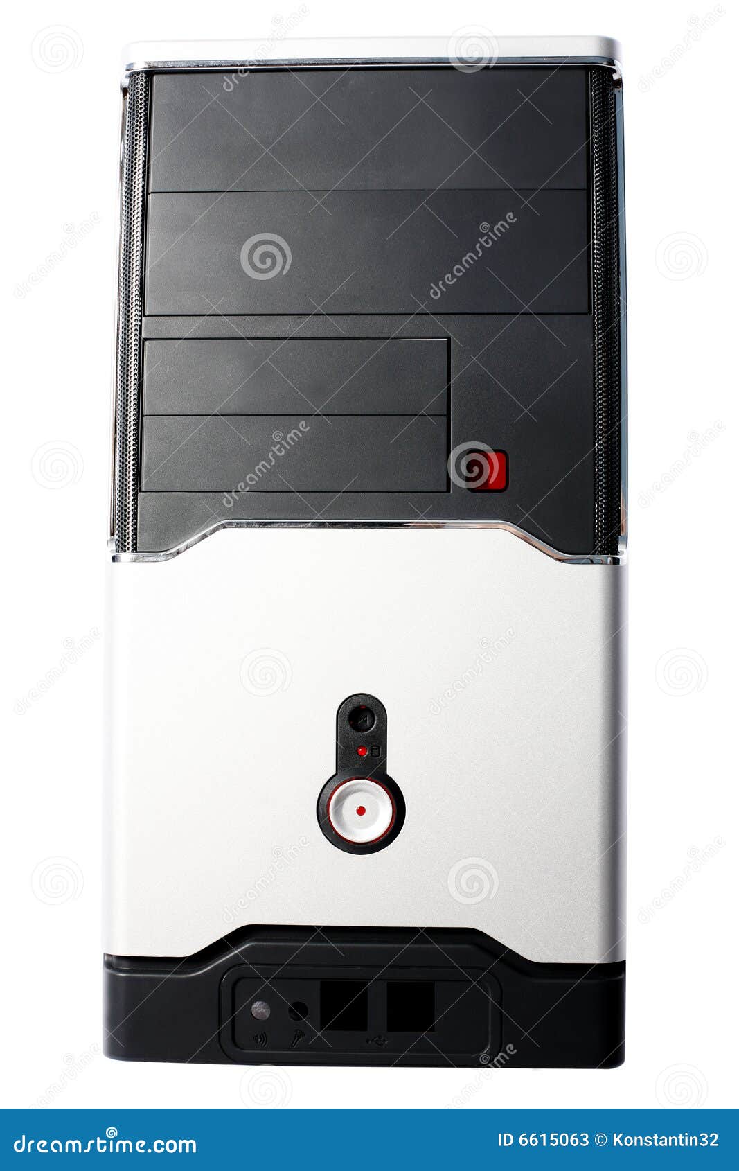Black-white computer case stock image. Image of case, speaker - 6615063