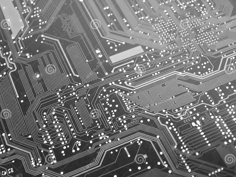 Black and White Computer Circuit Board Stock Image - Image of buttons ...