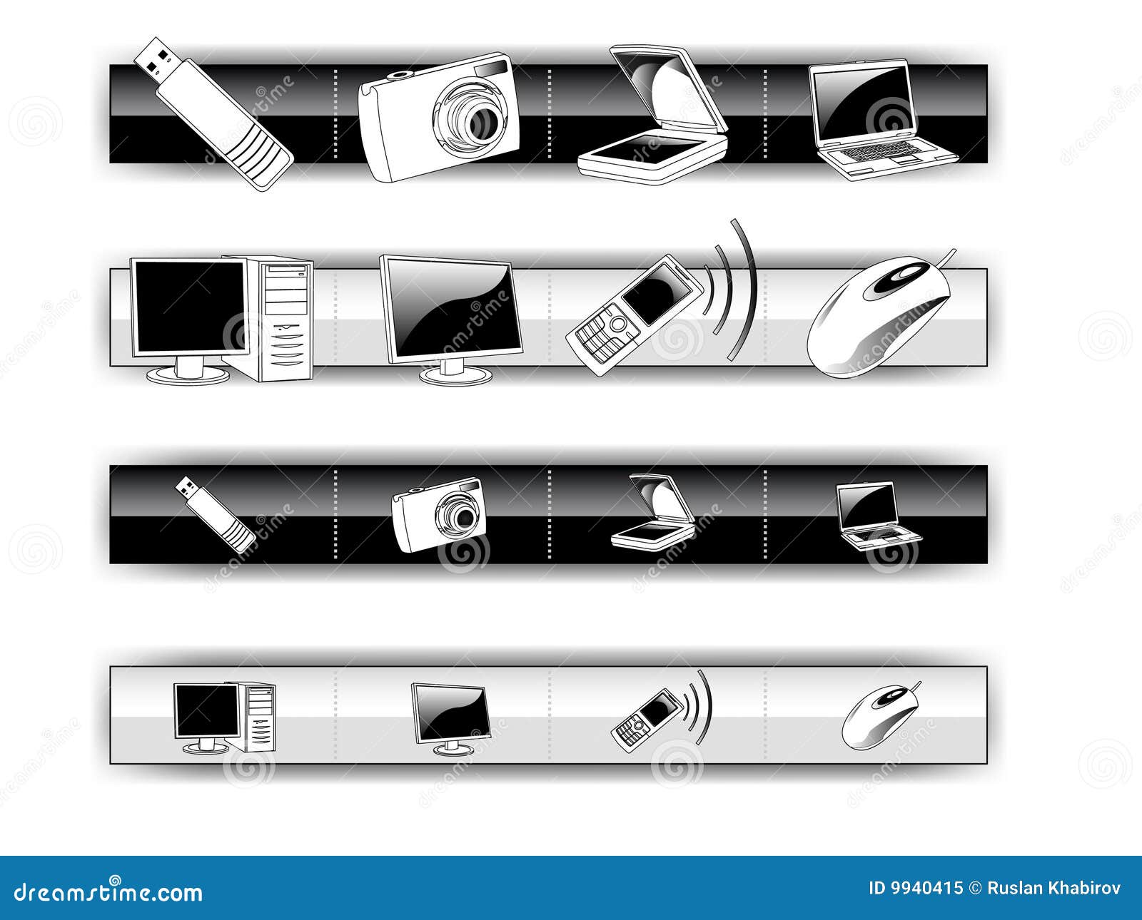 Black and White Computer Icons Stock Illustration - Illustration of ...