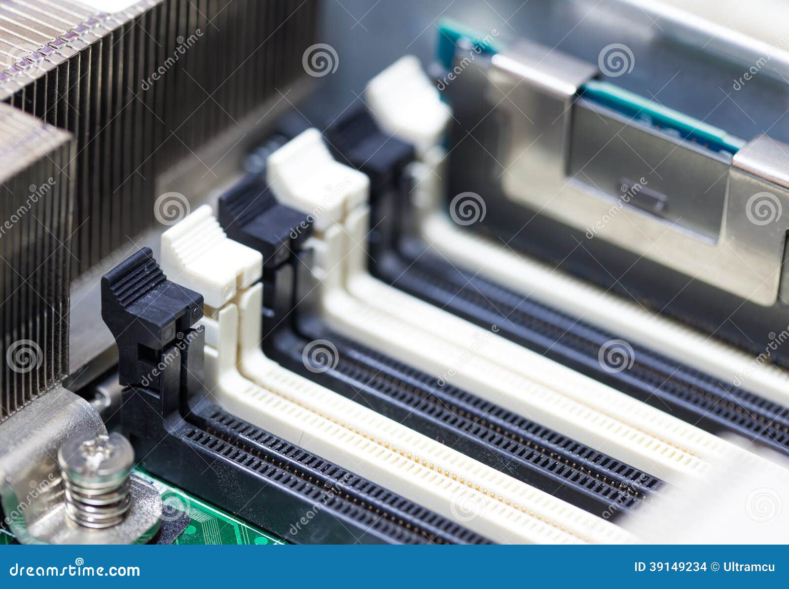 Black and White Computer RAM Slot Stock Photo - Image of chip ...