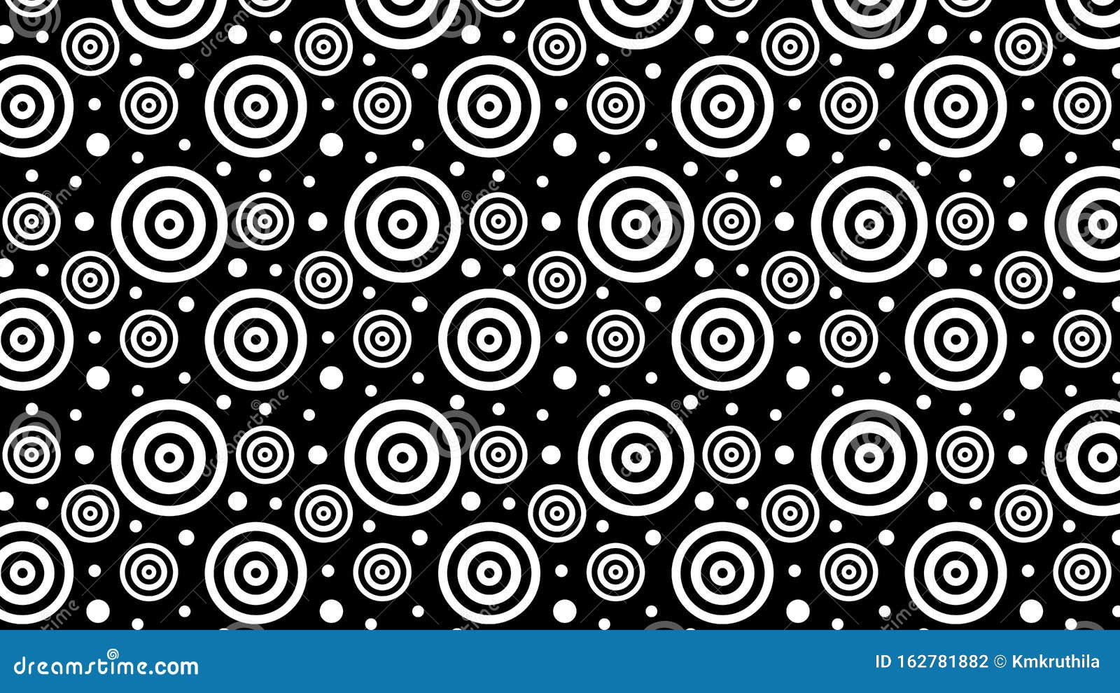 Black and White Concentric Circles Background Pattern Design Stock ...