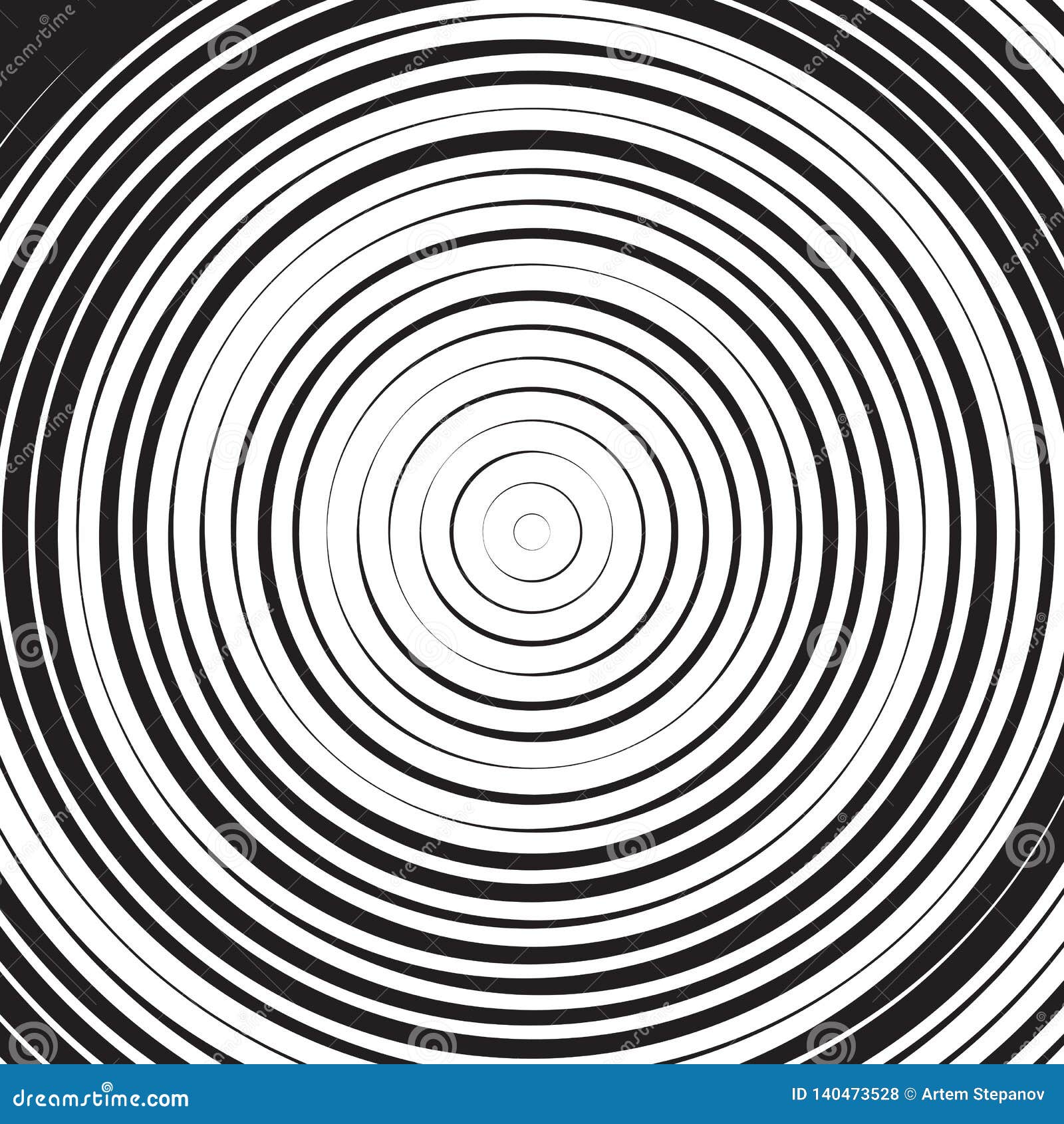 Black and White Concentric Line Circle Background or Ripple Effect ...