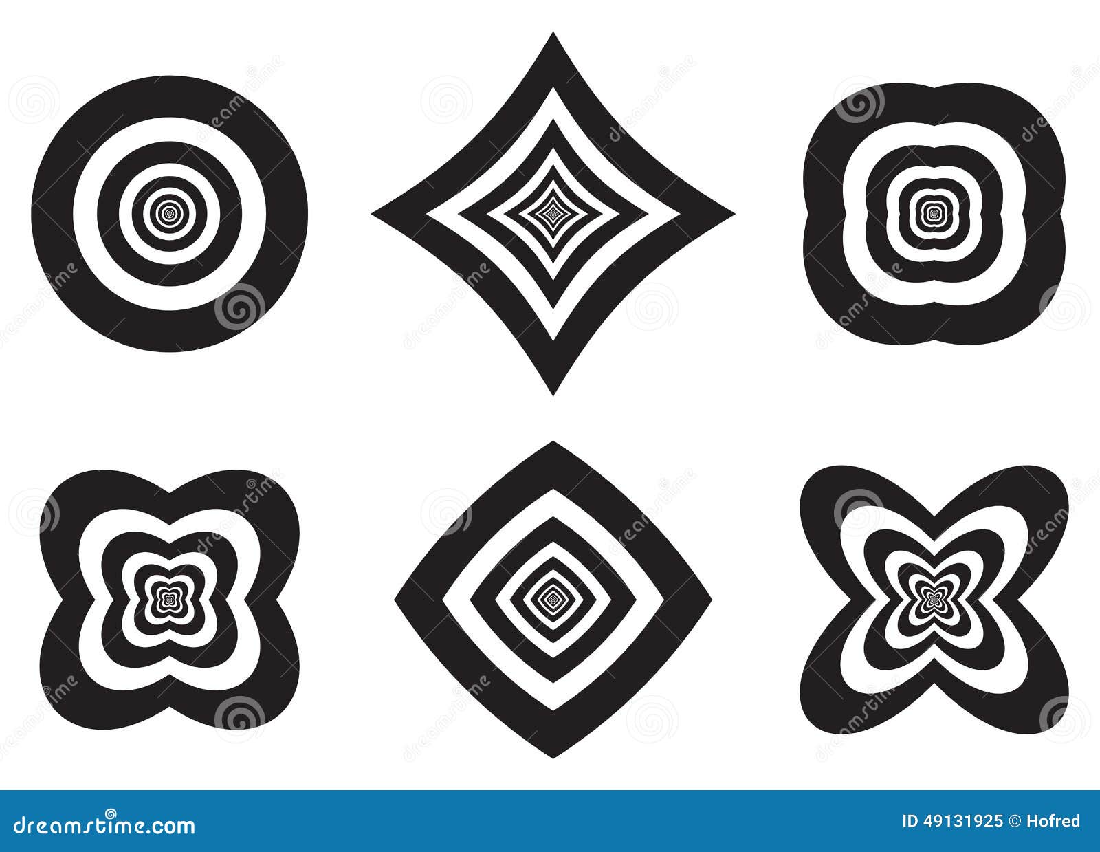 White Concentric Rings. Epicenter Theme. Simple Flat Illustration ...