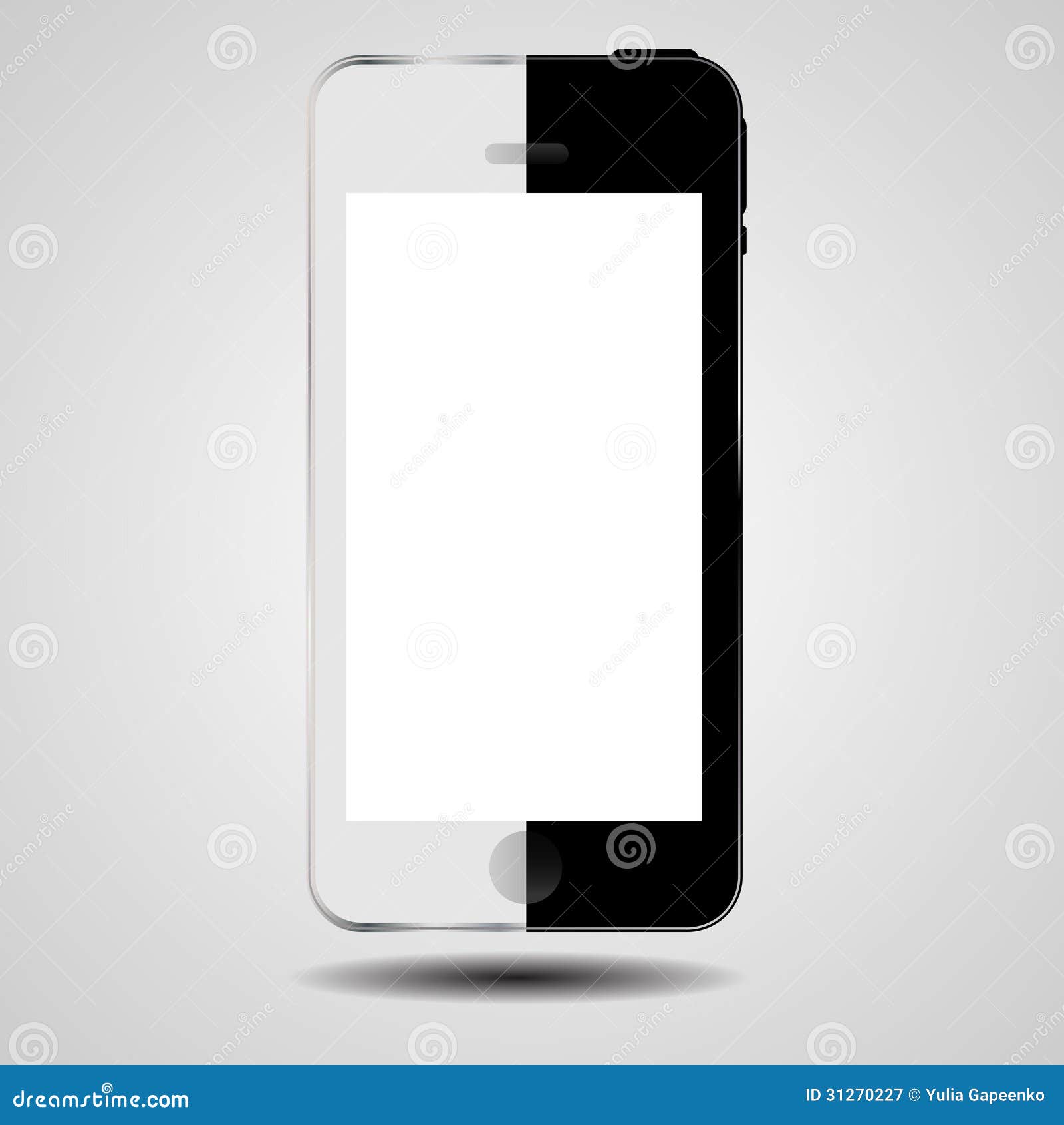 Black and White Concept Mobile Phone Vector Stock Vector - Illustration ...