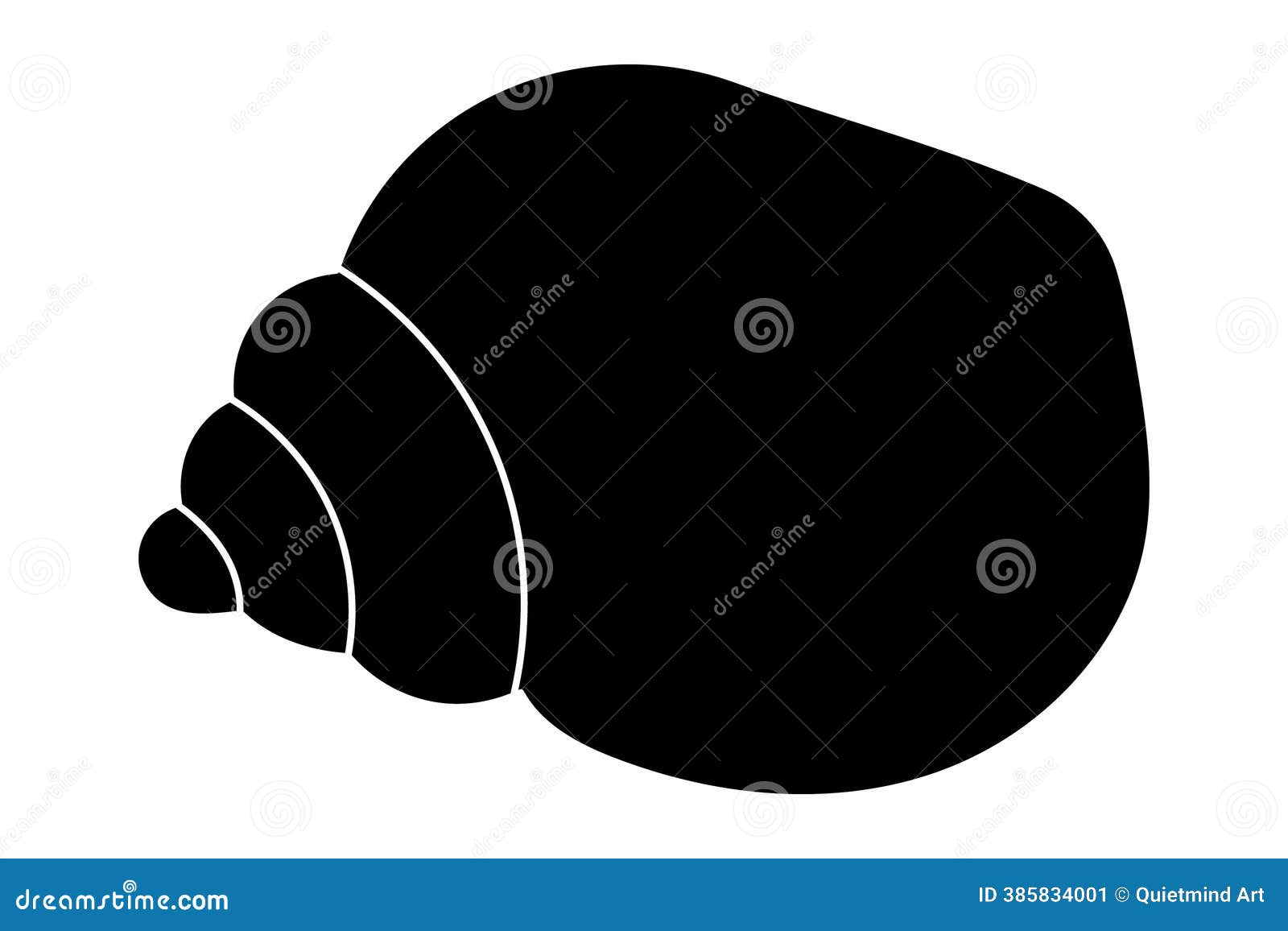 Conch Shell Illustration On Black And White Colors Cartoon Vector ...