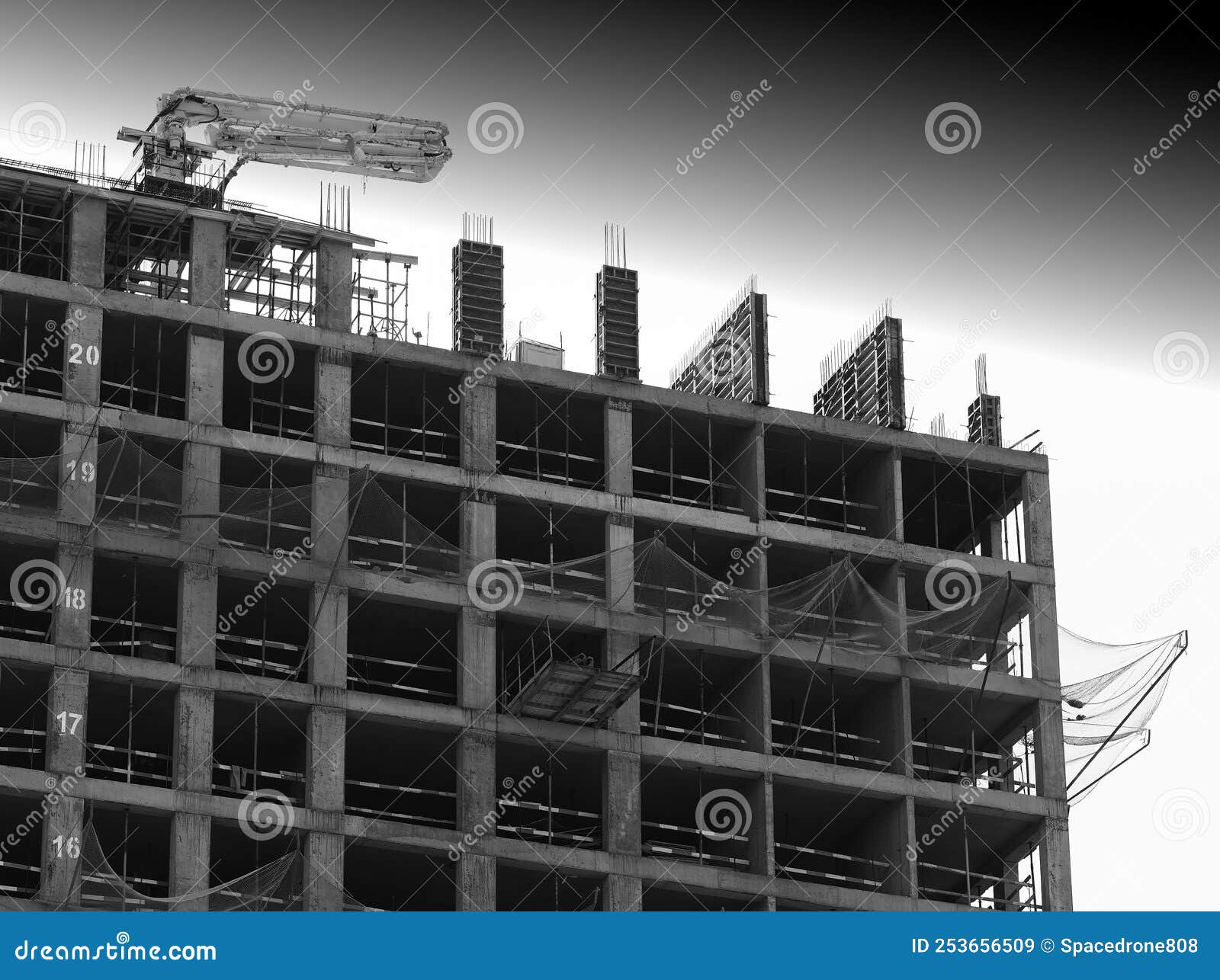 Black and White Construction Framework Background Stock Image - Image ...