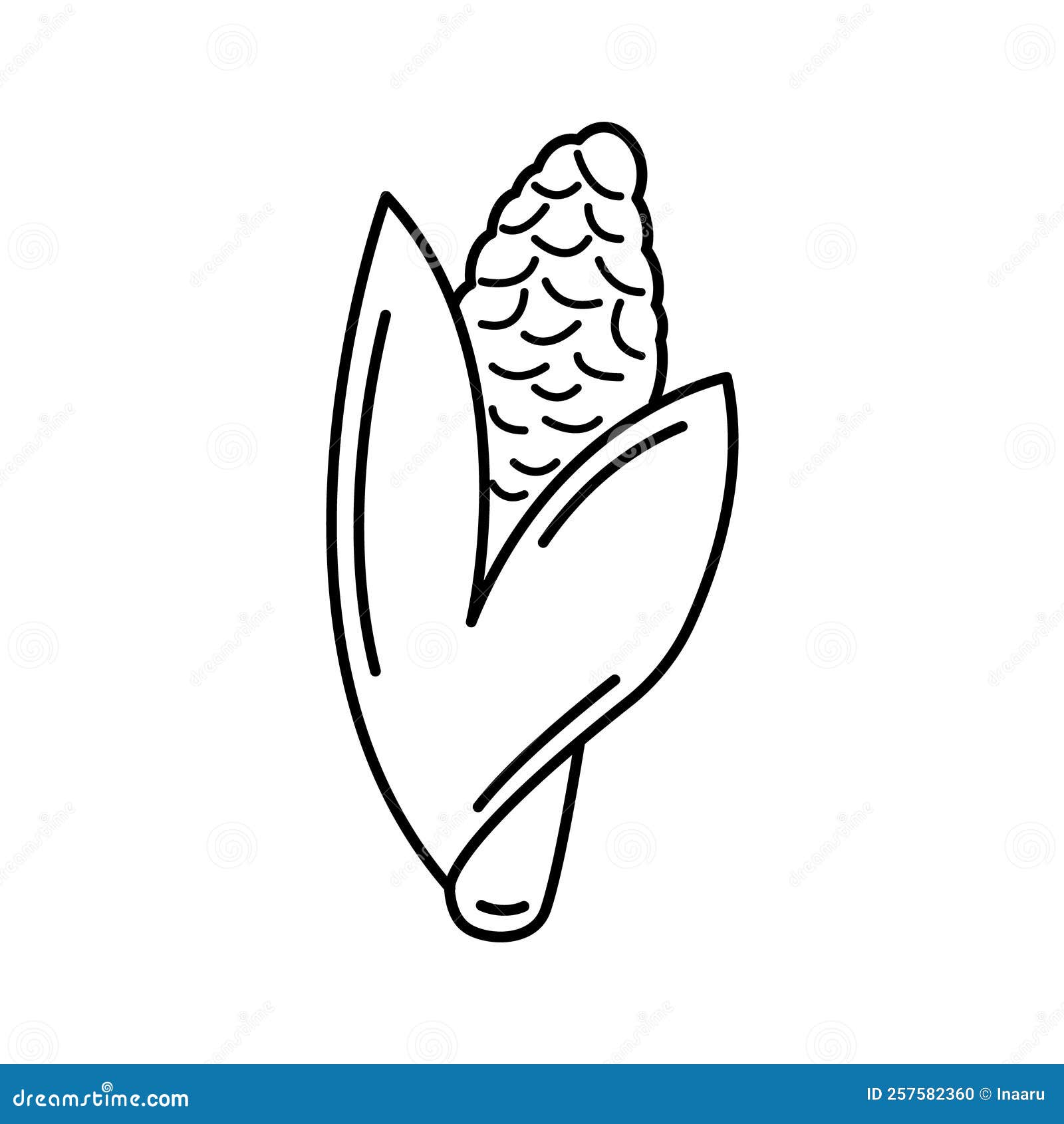 Black and White Corn Image. Stock Vector - Illustration of sign, white ...