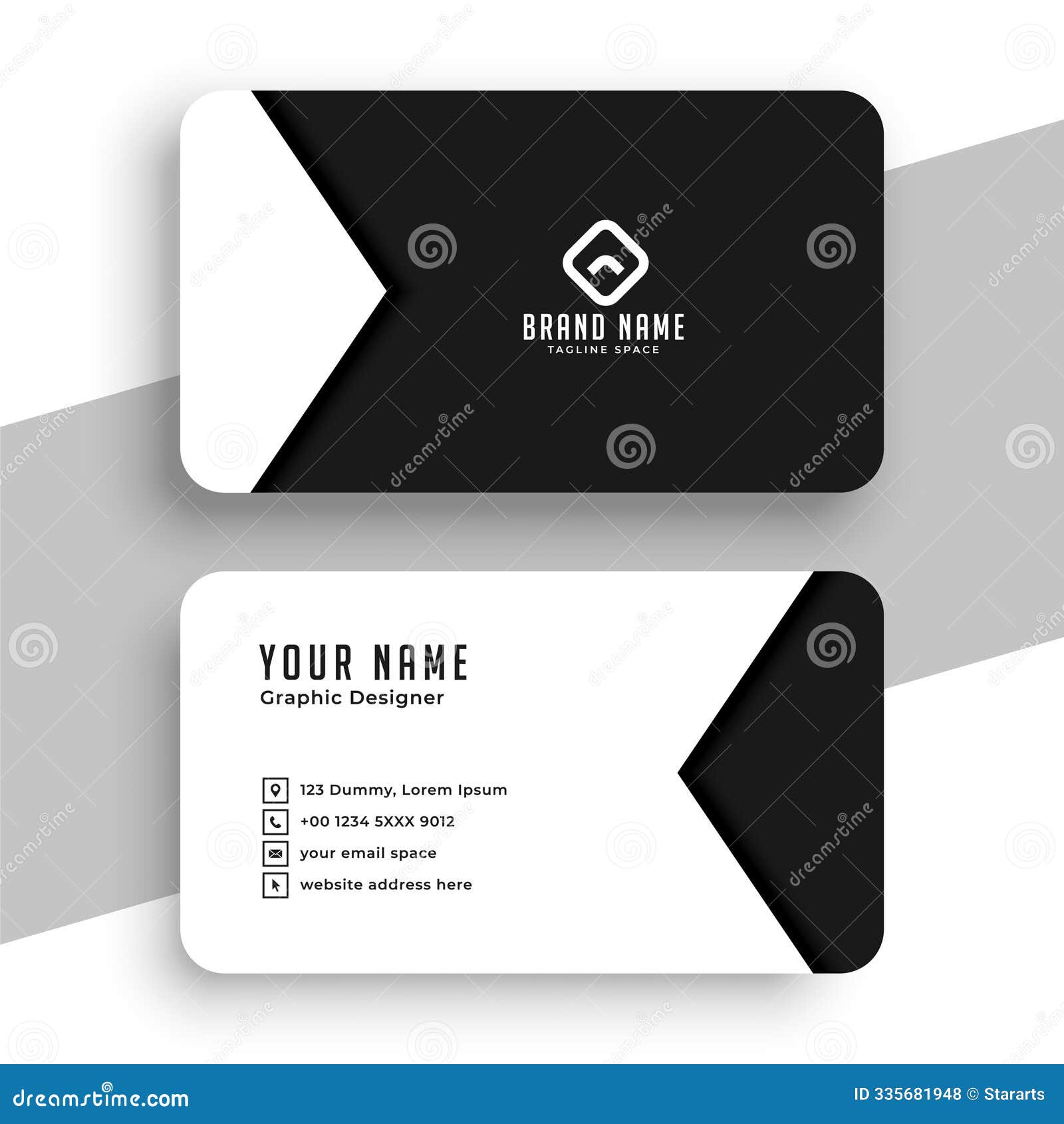 Office Identity Card Set Design With Abstract Shapes And Photo ...