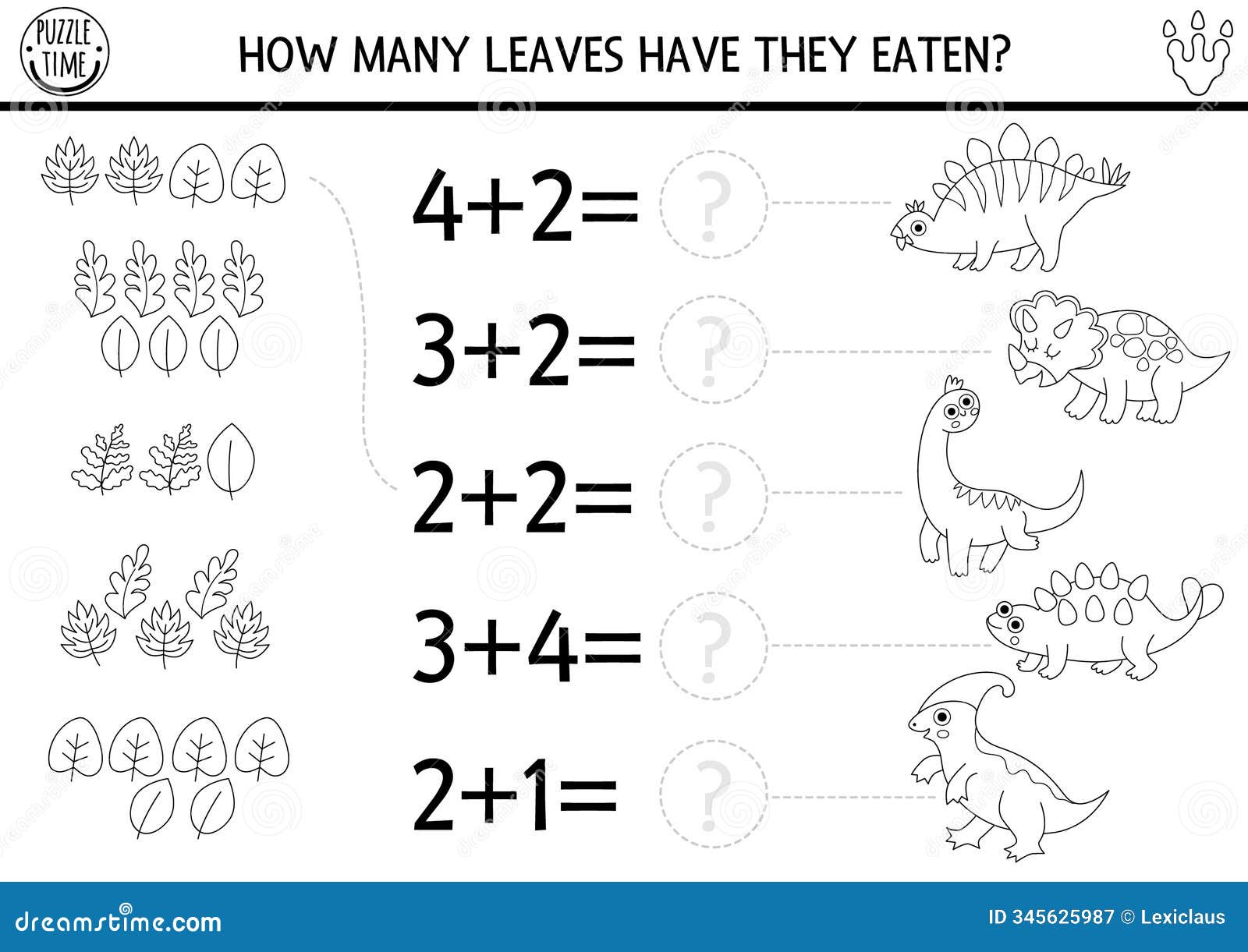 Counting And Matching Game With Cute Dinosaurs. Dino Math Addition ... Counting And Matching Game With Cute Dinosaurs. Dino Math Addition ...