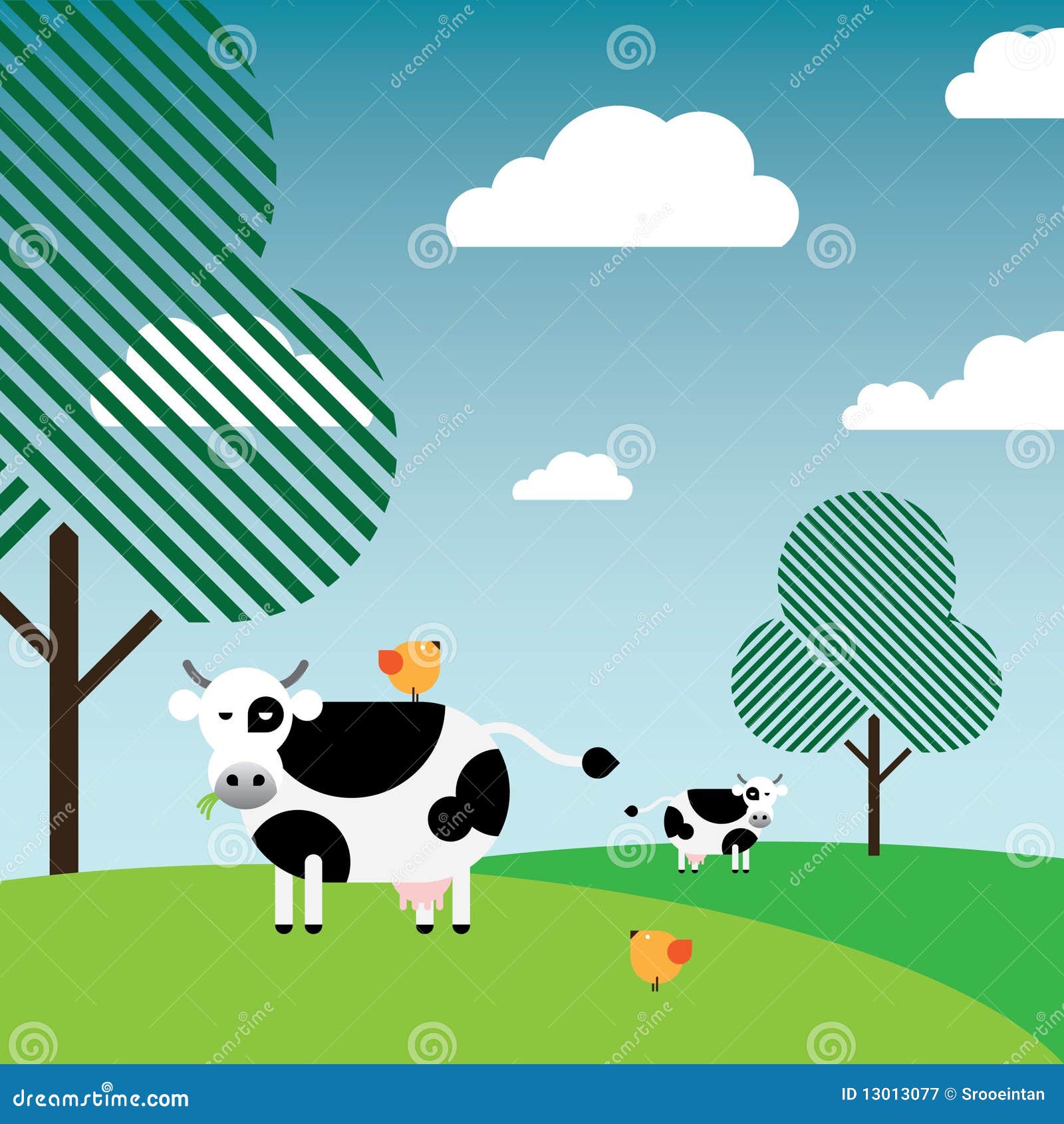 Singing Cows Vector Illustration | CartoonDealer.com #19206812